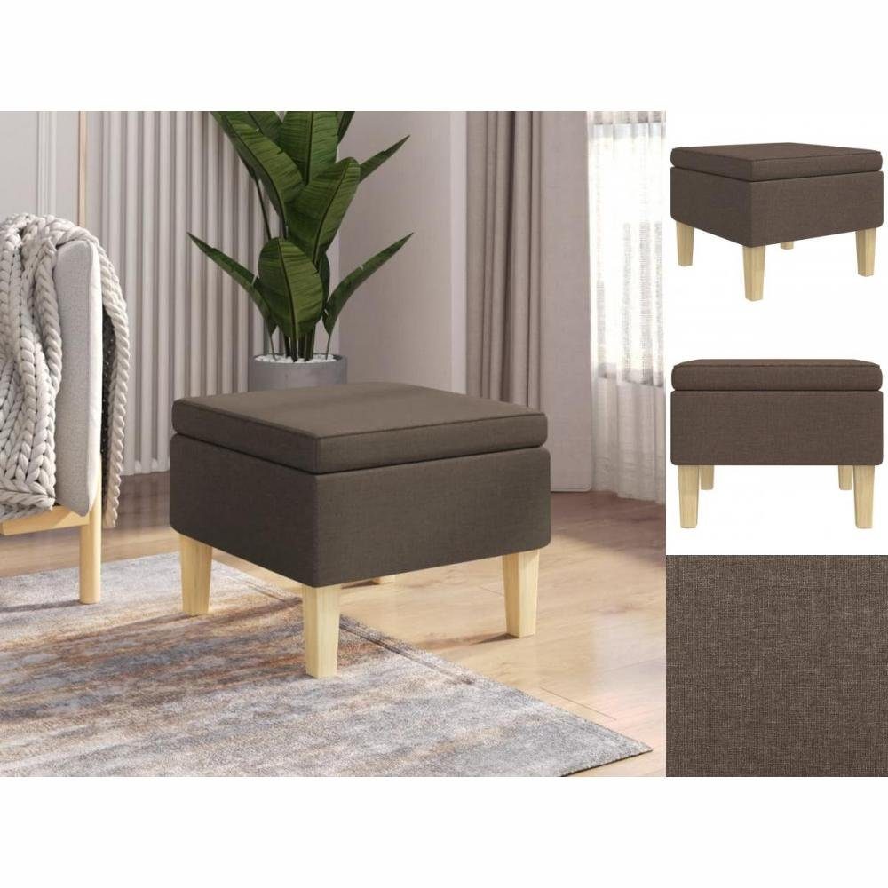 Vidaxl Fußhocker Hocker Mit Holzbeinen Taupe Stoff
