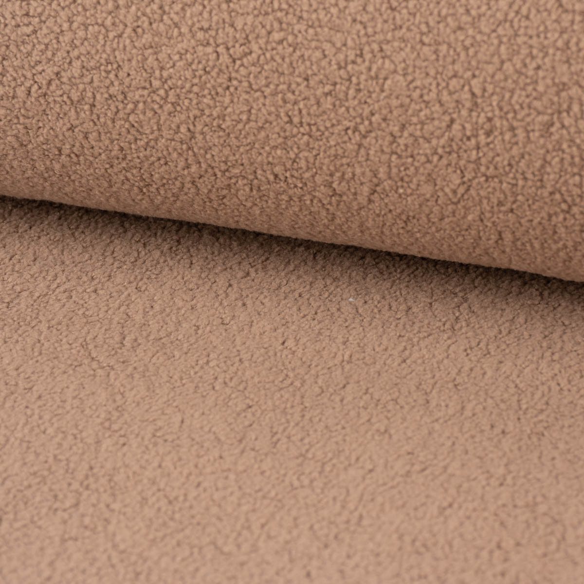 SchÖner Leben Stoff Sweatstoff Sherpa Fleece Dünn Einfarbig Camel 1