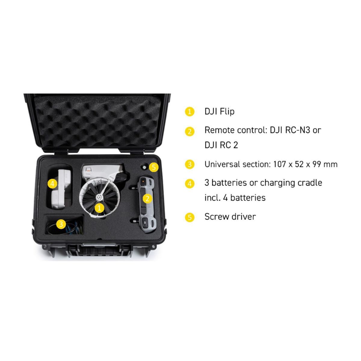 B&W International Drohnen-Tasche drone.case PP.117 für DJI Flip, B&W drone