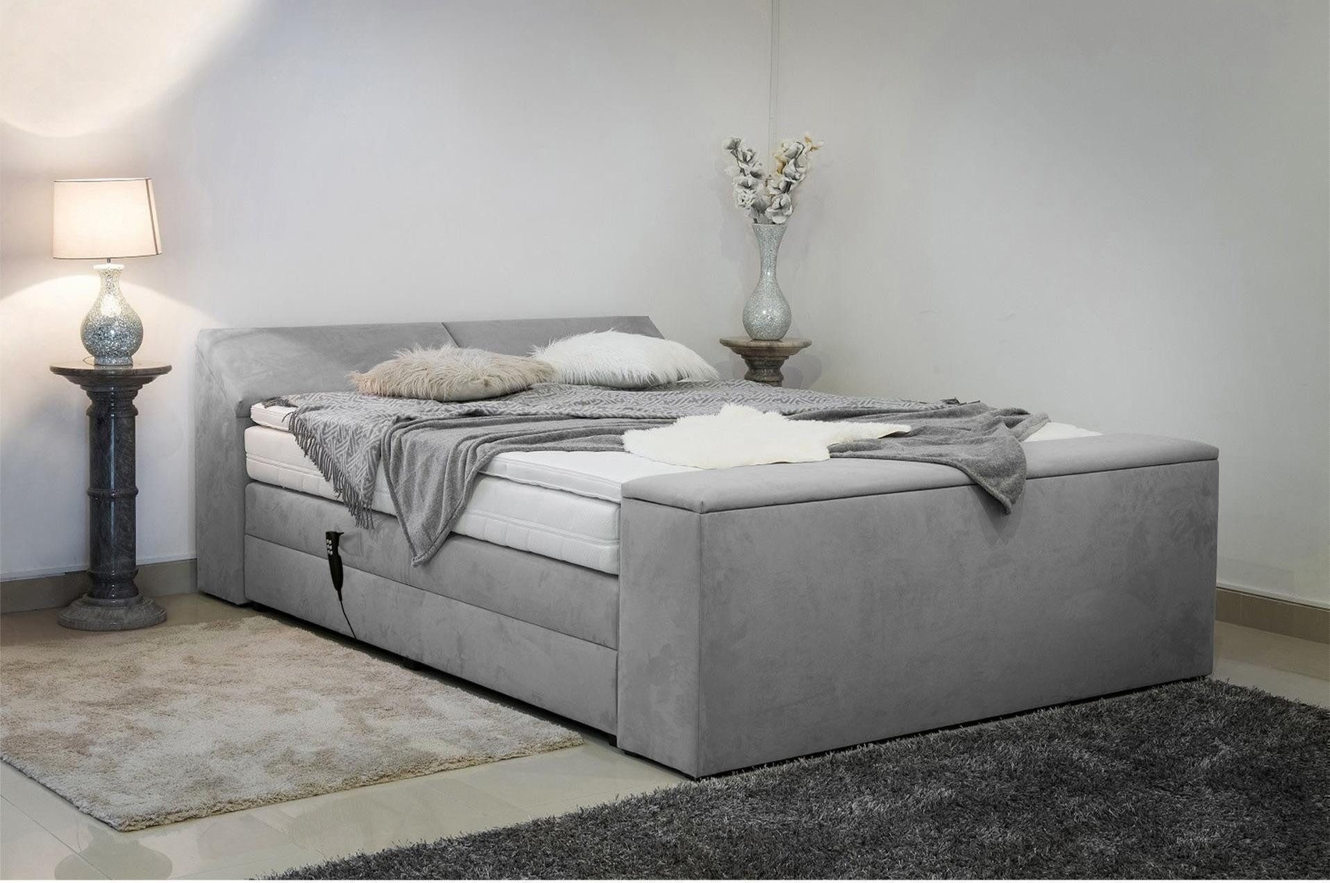 PAARA Boxspringbett Dubai elektrisch verstellbar mit Motor Stauraum ...