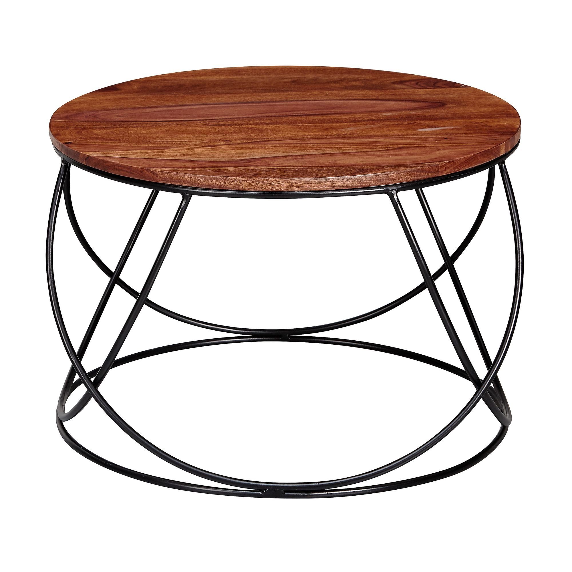 Möbelando Couchtisch Couchtisch Sheesham Massivholz Metall 60 X 40 X