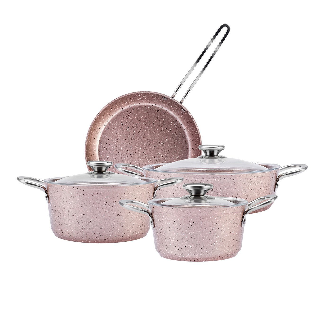Karaca Topf Set Ivy Bio Granit 7 Tlg Topfset Rose Kochgeschirrs