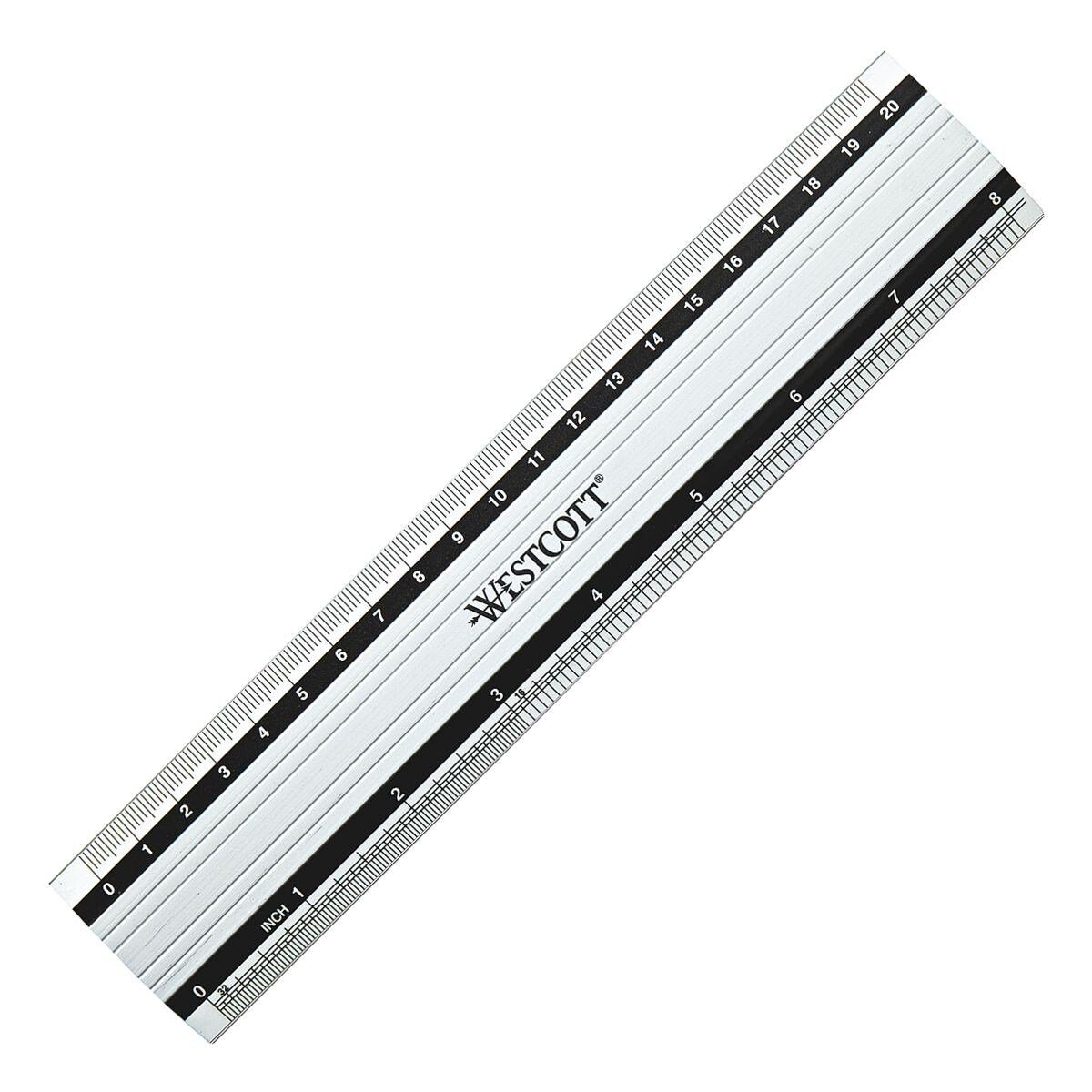 WESTCOTT Lineal, mit Millimeter-/Zentimeter-Skala und Inch-Skala ...