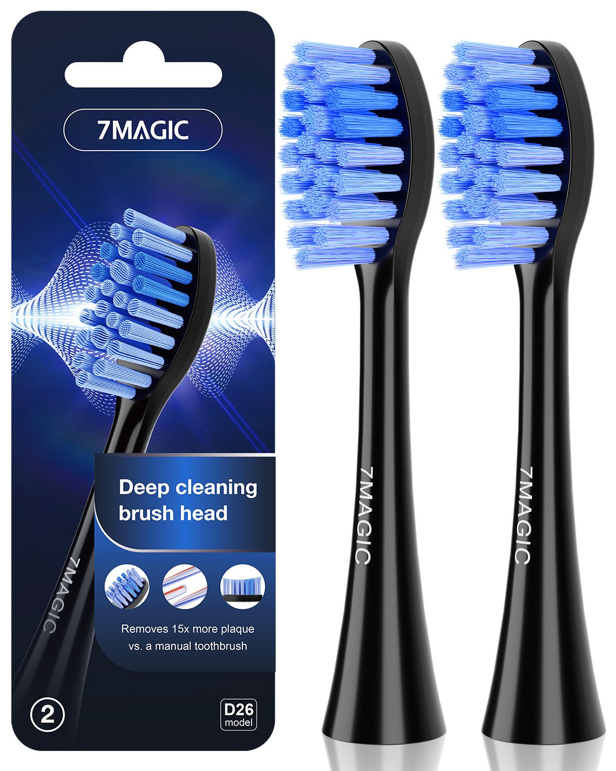 7MAGIC Aufsteckbürsten Ersatzbürsten Kompatibel mit 7MAGIC D26 Elektrischen Zahnbürste ...