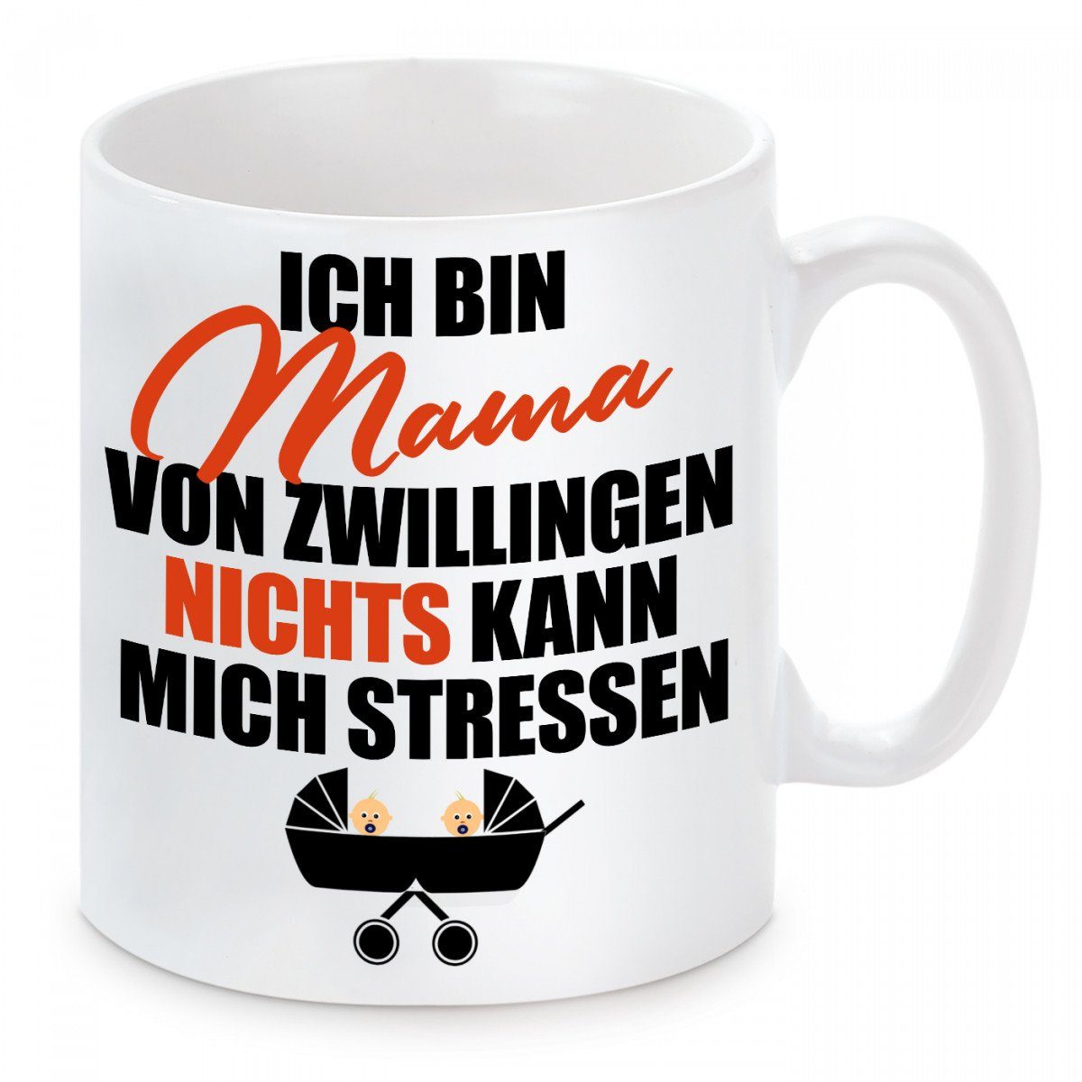Herzbotschaft Tasse Kaffeebecher mit Motiv Mama von Zwillingen, Keramik, Kaffeetasse ...