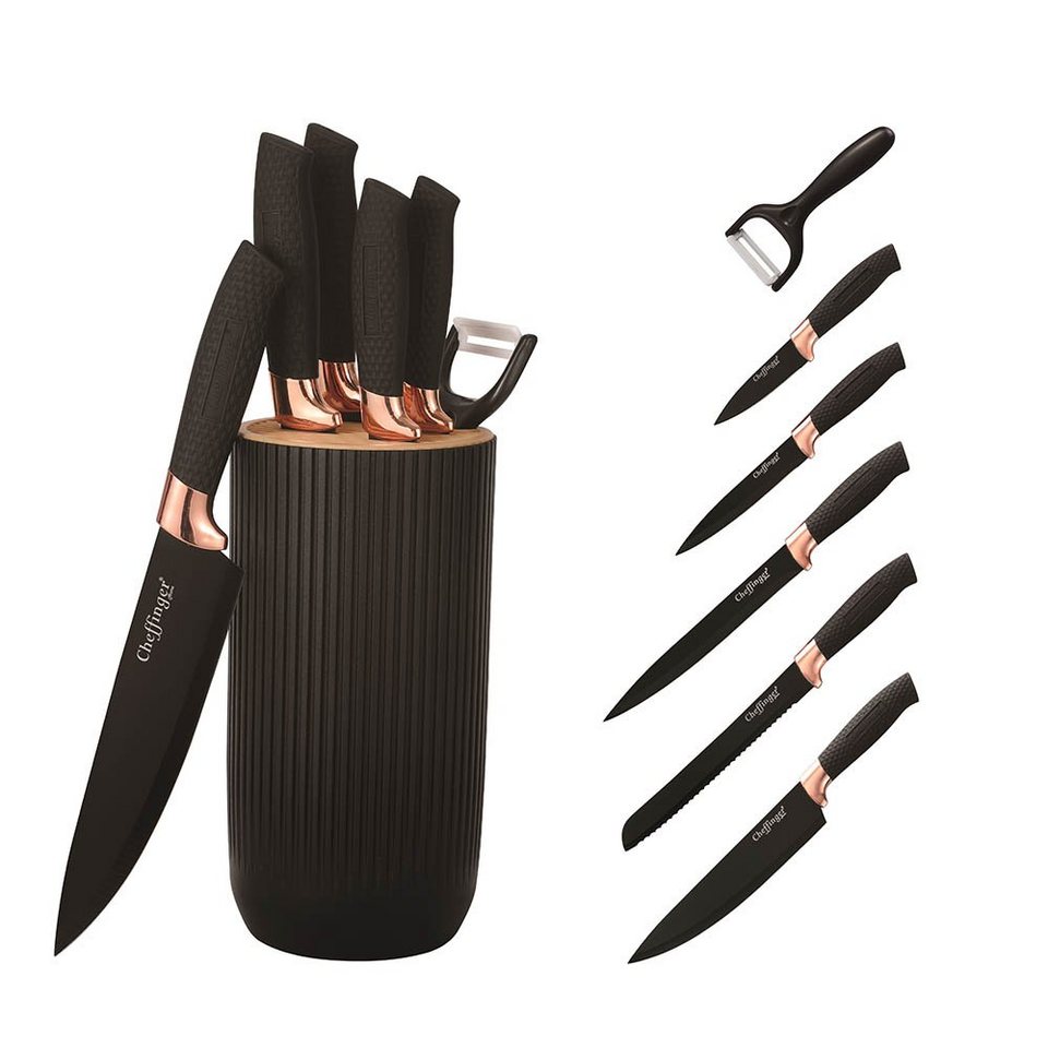 Cheffinger Messer Set Gold Color Set 7 Tlg