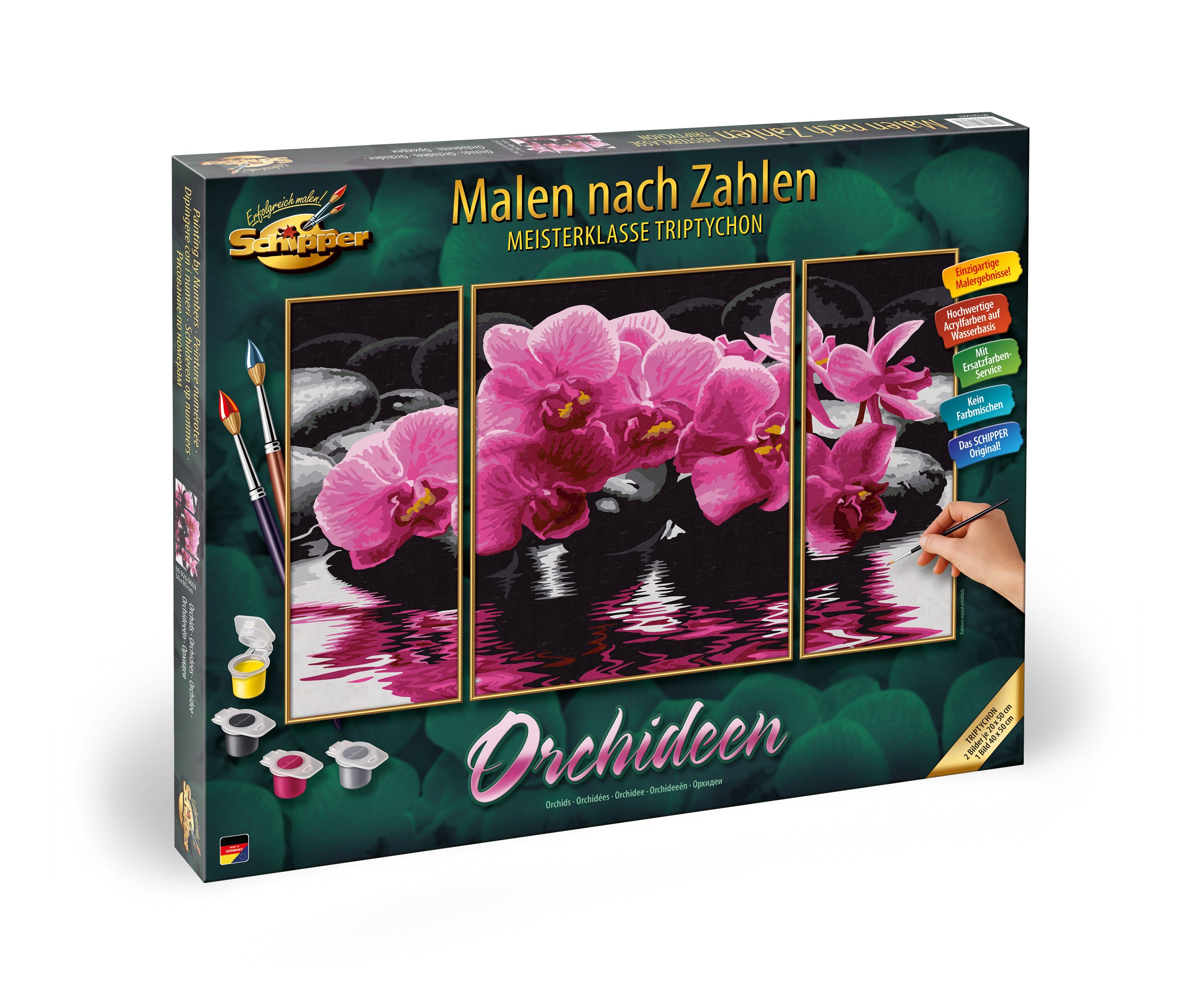 Schipper Malen nach Zahlen »Orchideen Triptychon Malen nach Zahlen« (Set), Made in Germany