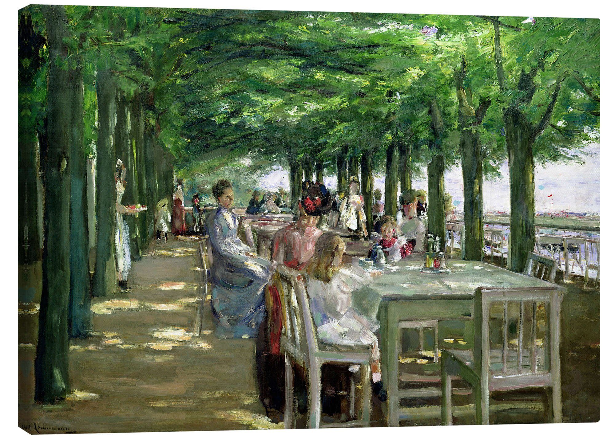 Posterlounge Leinwandbild Max Liebermann, Terrasse vom Restaurant Jacob in Nienstedten an der ...