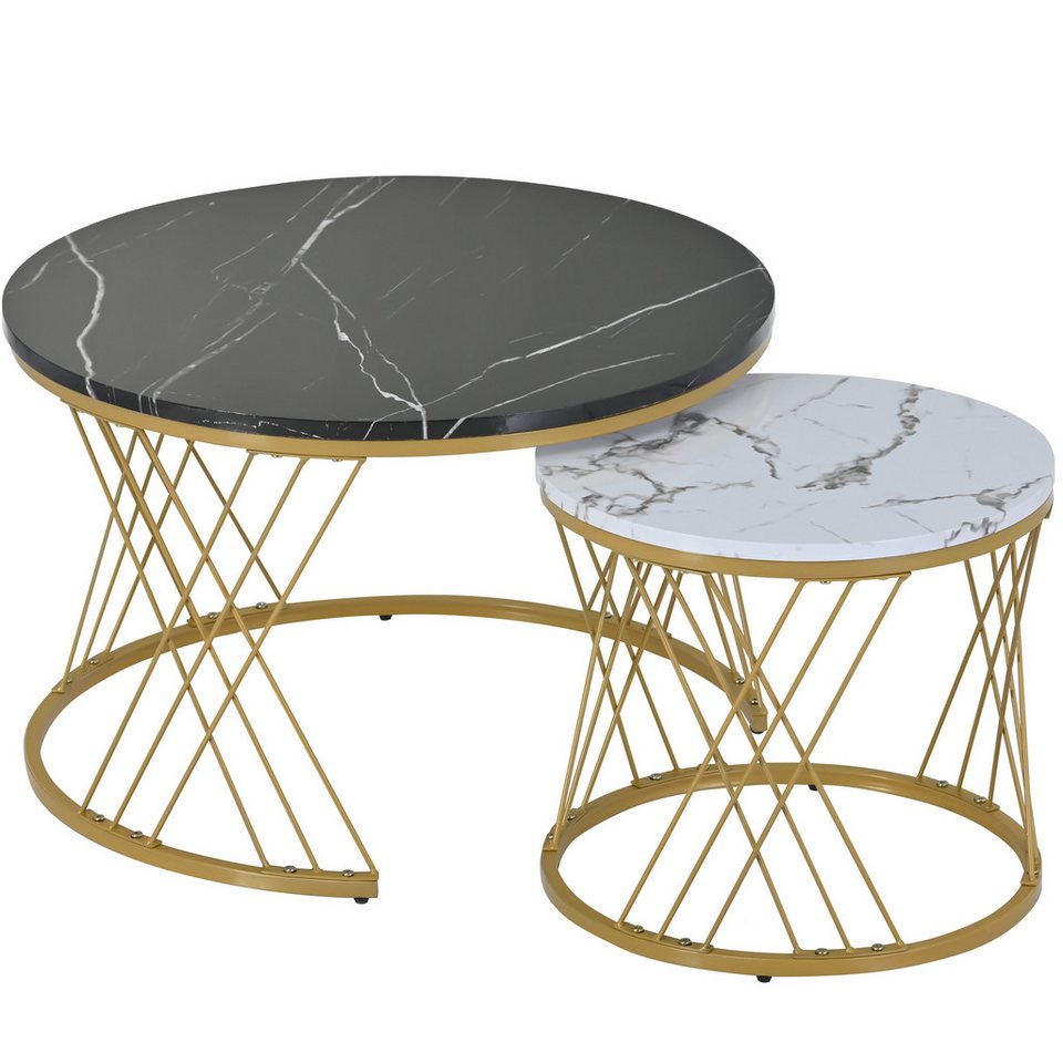 Rutaqian Couchtisch Couchtisch Set Beistelltisch Modern Kaffeetisch