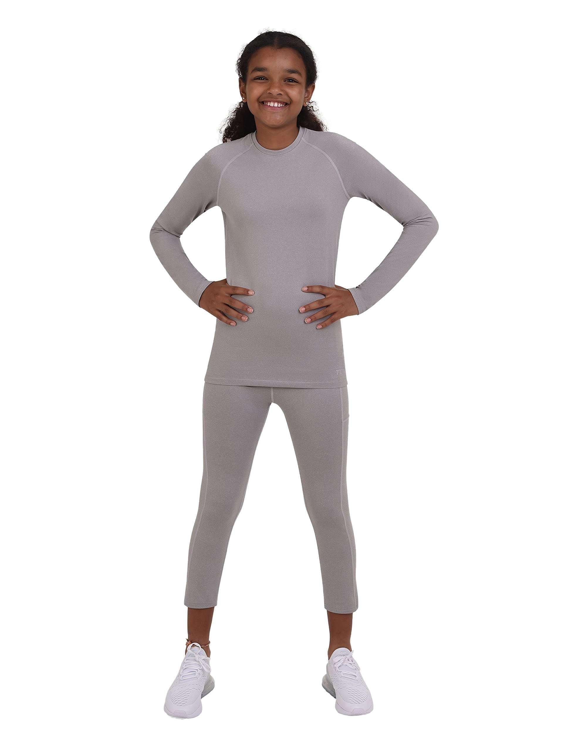 Tca Langarmshirt Tca Mädchen Superthermal Trainingsoberteil Hellgrau