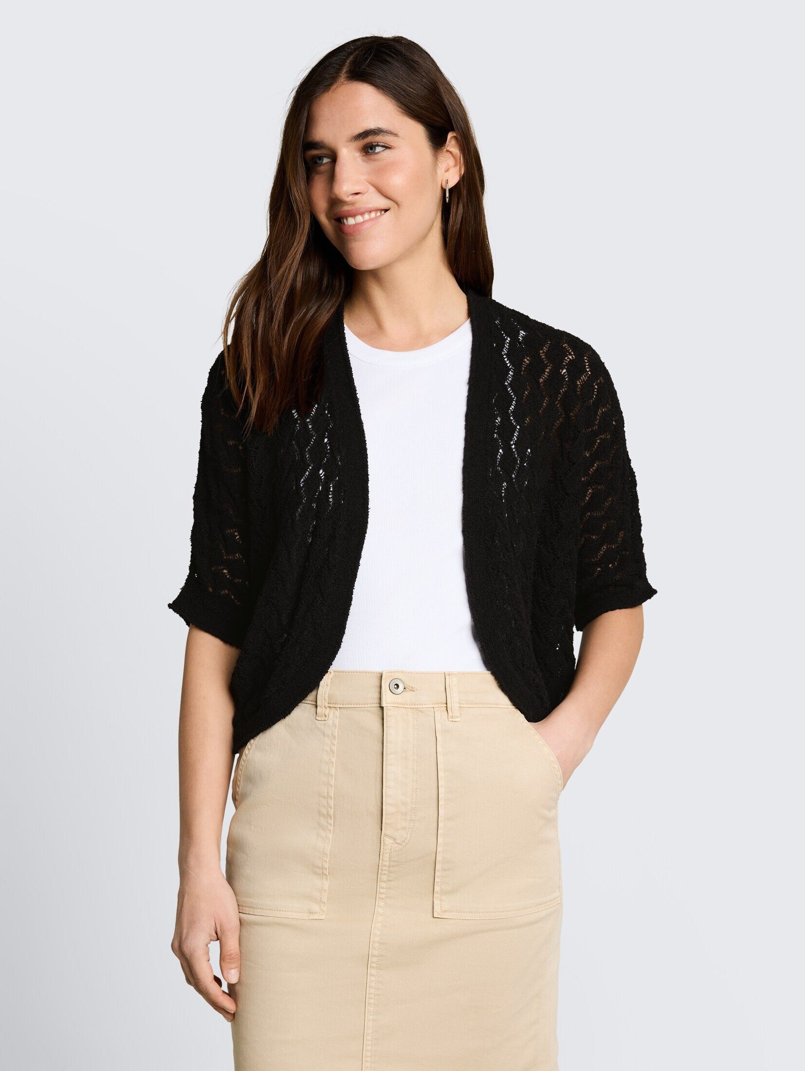 TOM TAILOR Cardigan Pullover & Strickjacken Oversize Bolero Cardigan