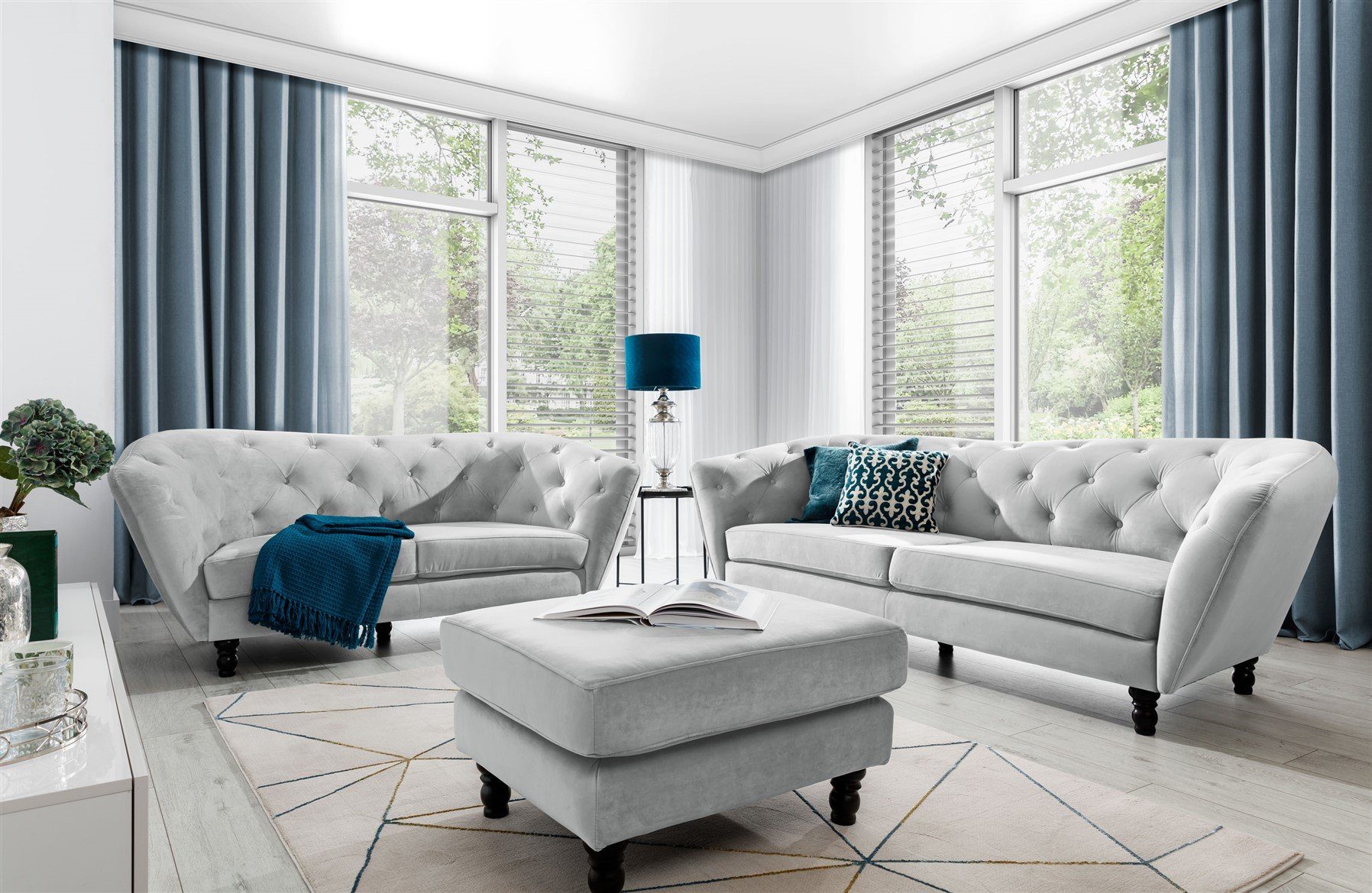 Fun Mobel Polstergarnitur Sofa Set 3 2 1 Designer Sofa Charlotte Stoff 3 tlg. Sofa Set 3 2 1 Designer Sofa Charlotte Stoff Couchgarnitur