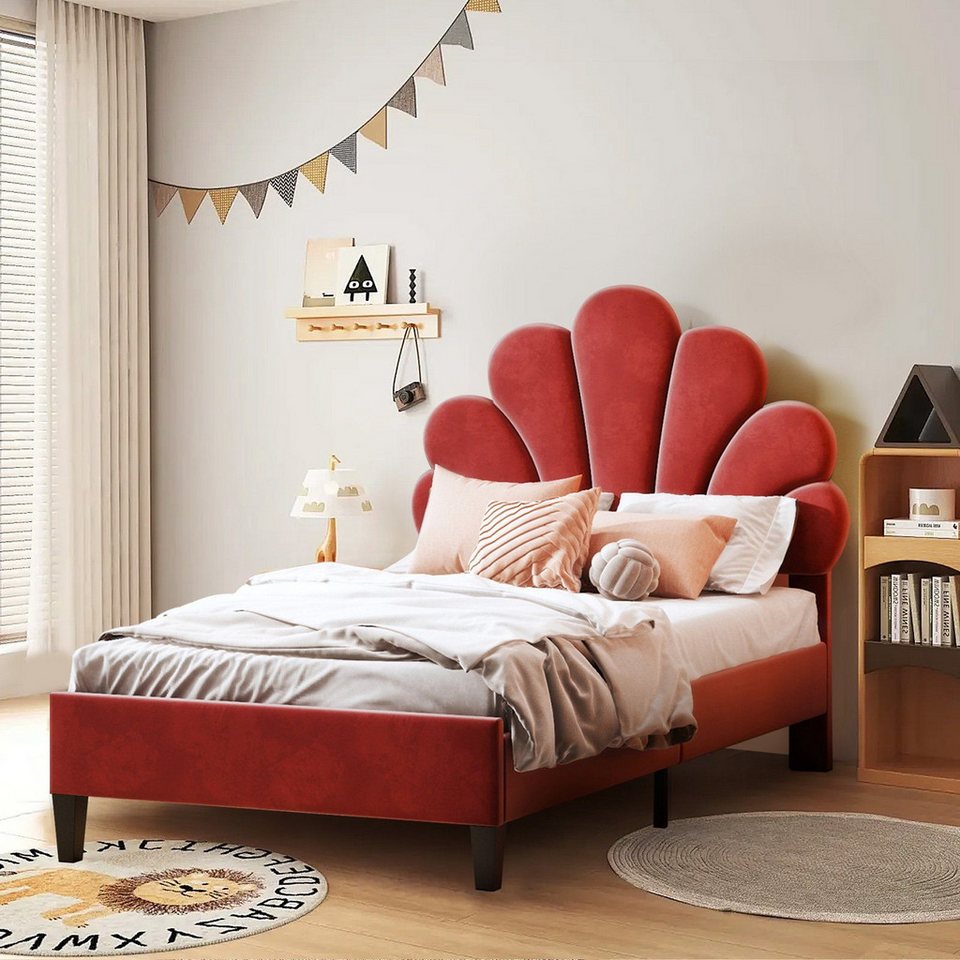 Furokoy Polsterbett Jugendbett Doppelbett Blütenblattbett Kinderbett