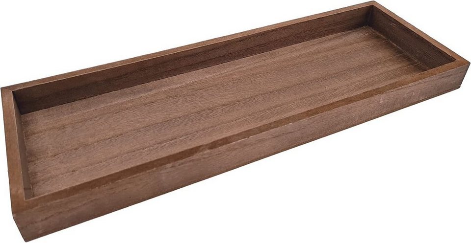 Meinposten Dekotablett Filli Tablett Holz Holztablett Eckig Braun 40 X