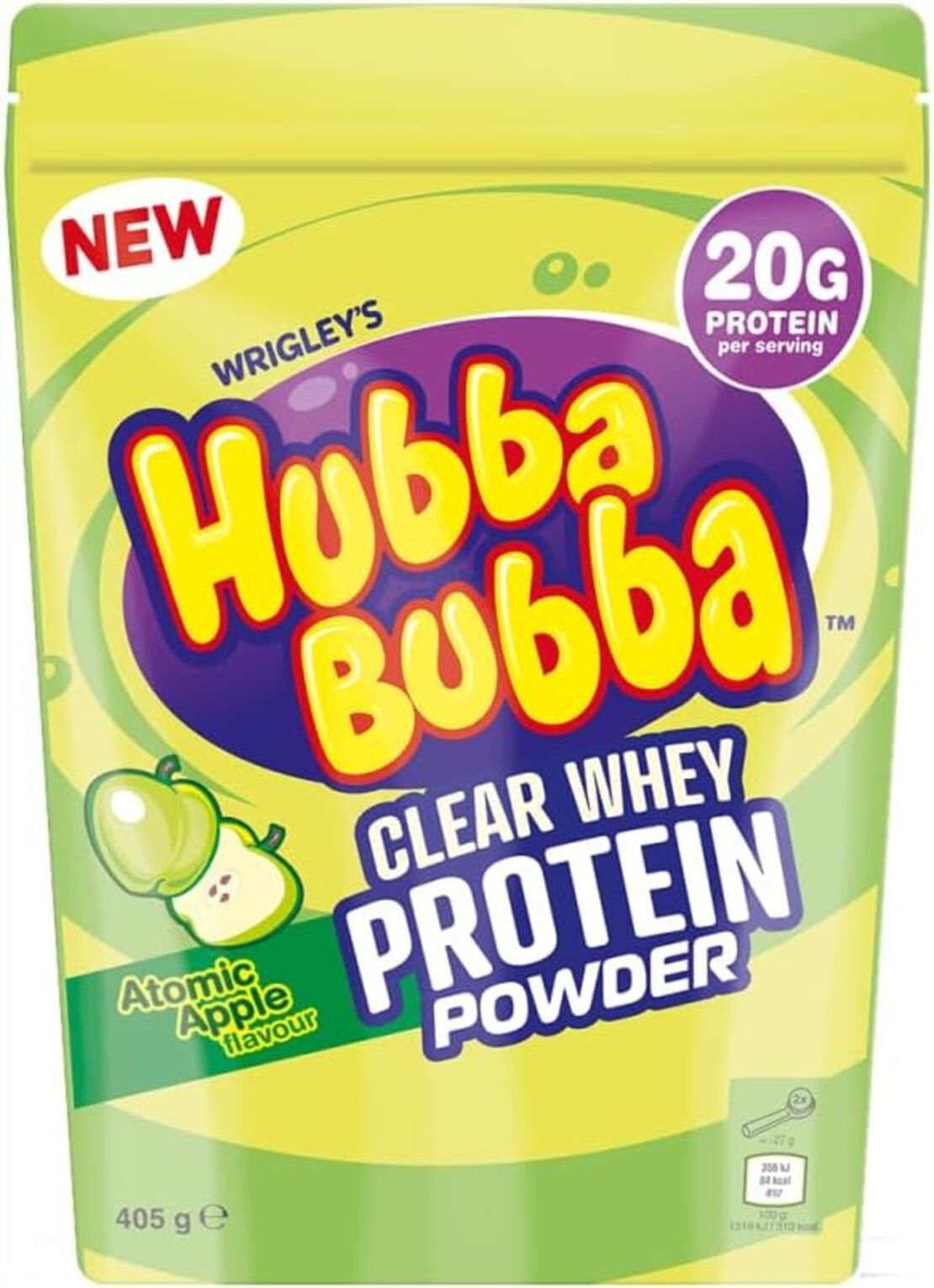 WRIGLEYS Hubba Bubba Clear Whey - 405g, Atomic Apple Pulver