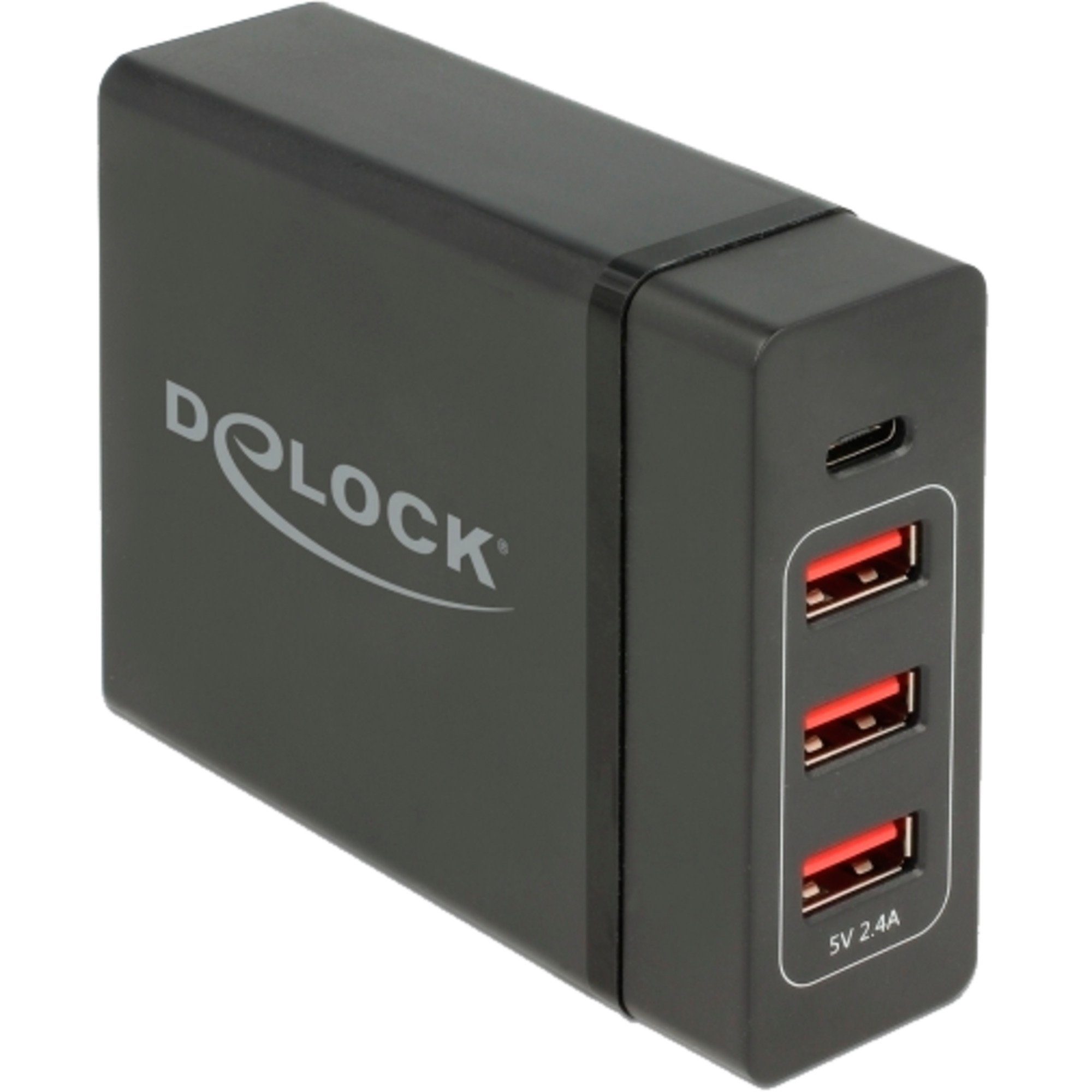 Delock USB Ladegerät 1x USB-C PD + 3x USB-A, 60 Watt Notebook-Ladegerät ...
