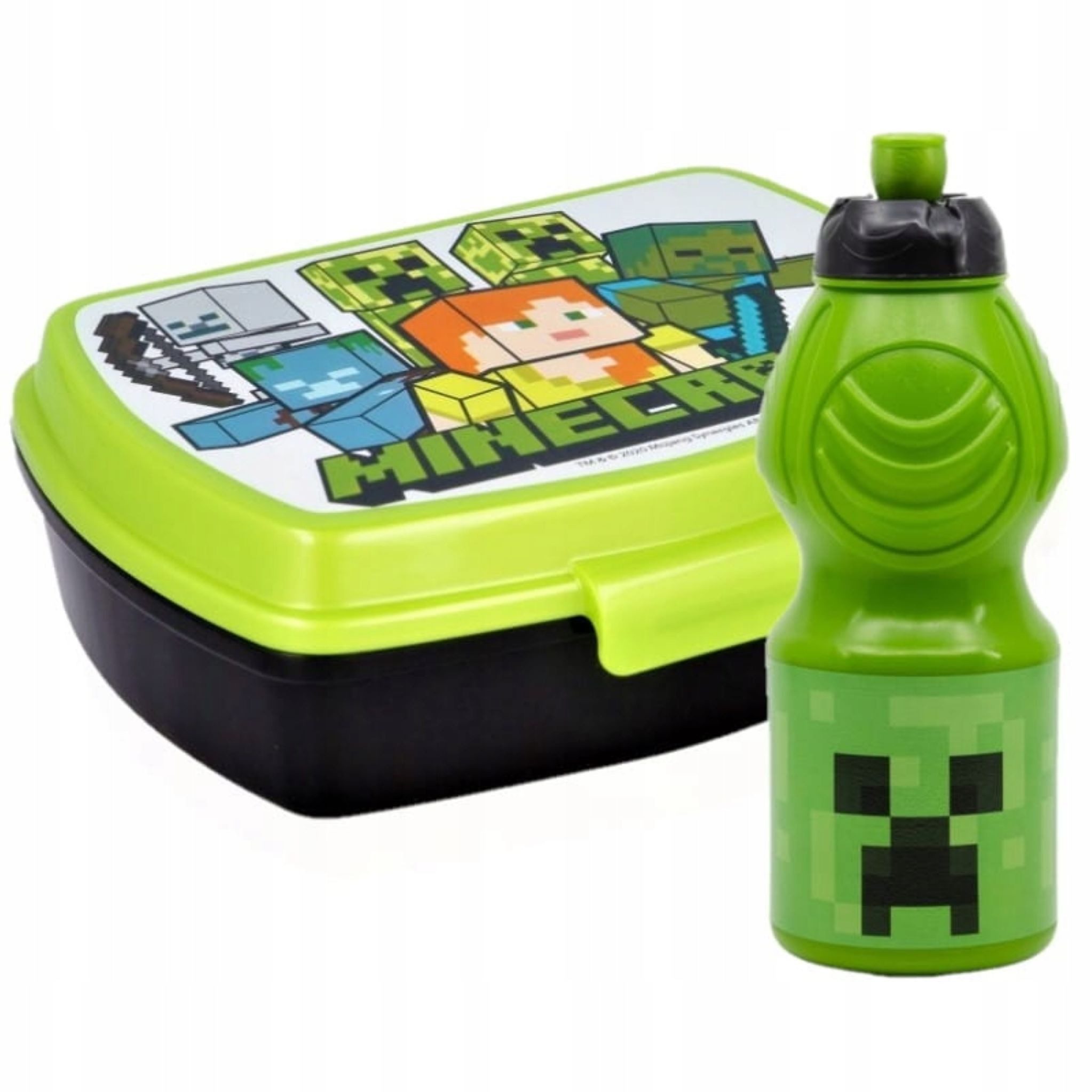 Festivalartikel Lunchbox Minecraft Lunchbox + Trinkflasche Set, 400ml, Snackbox