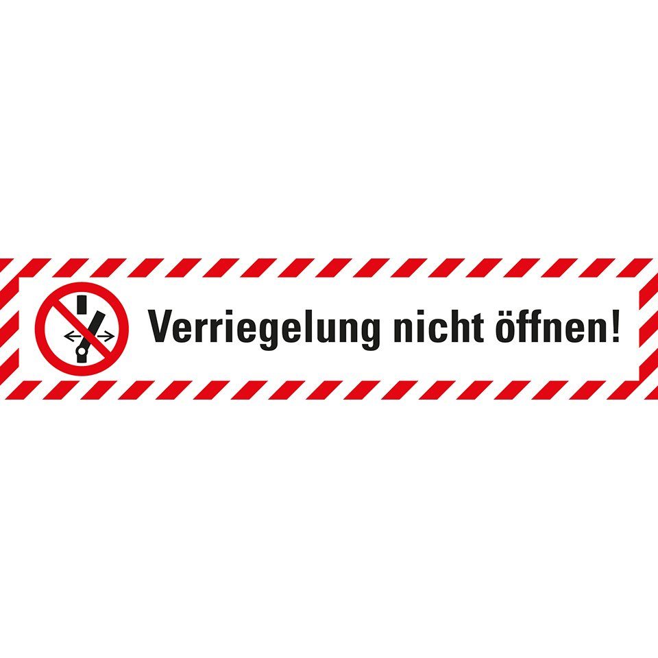 König Werbeanlagen Hinweisschild Wartungsaufkleber Verriegelung nicht öffnen!, ASR/ISO, Folie, 7/Bo