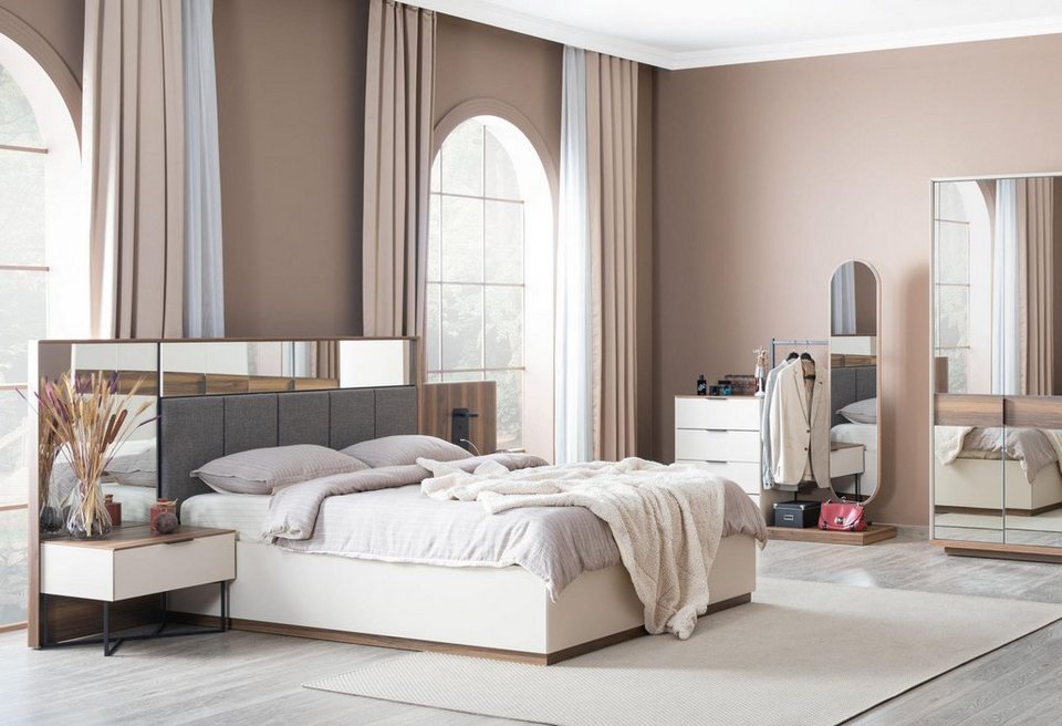Jvmoebel Schlafzimmer Set Luxus Schlafzimmer Set Bett 2x Nachttische