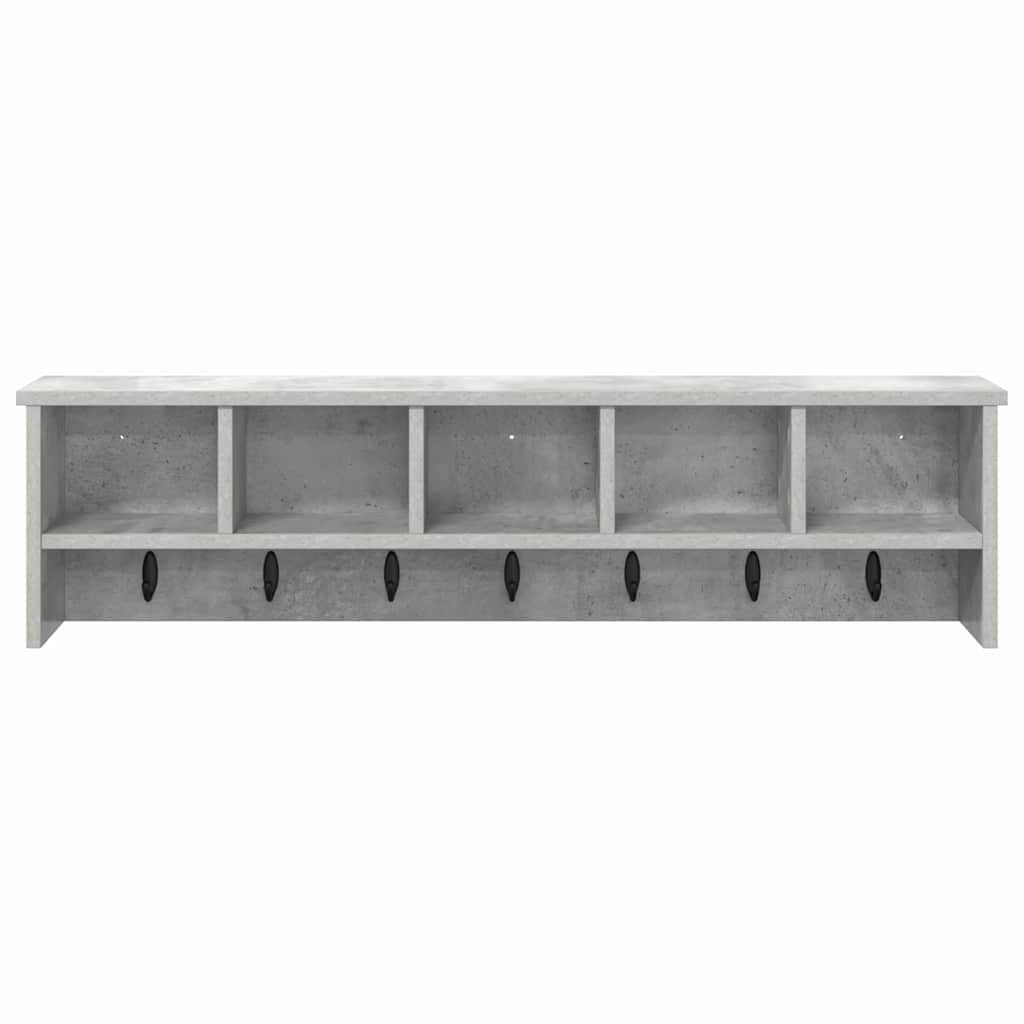 vidaXL Regal Wandmontierter nachttisch mit Regal Beton Grau 100 x 16 x ...
