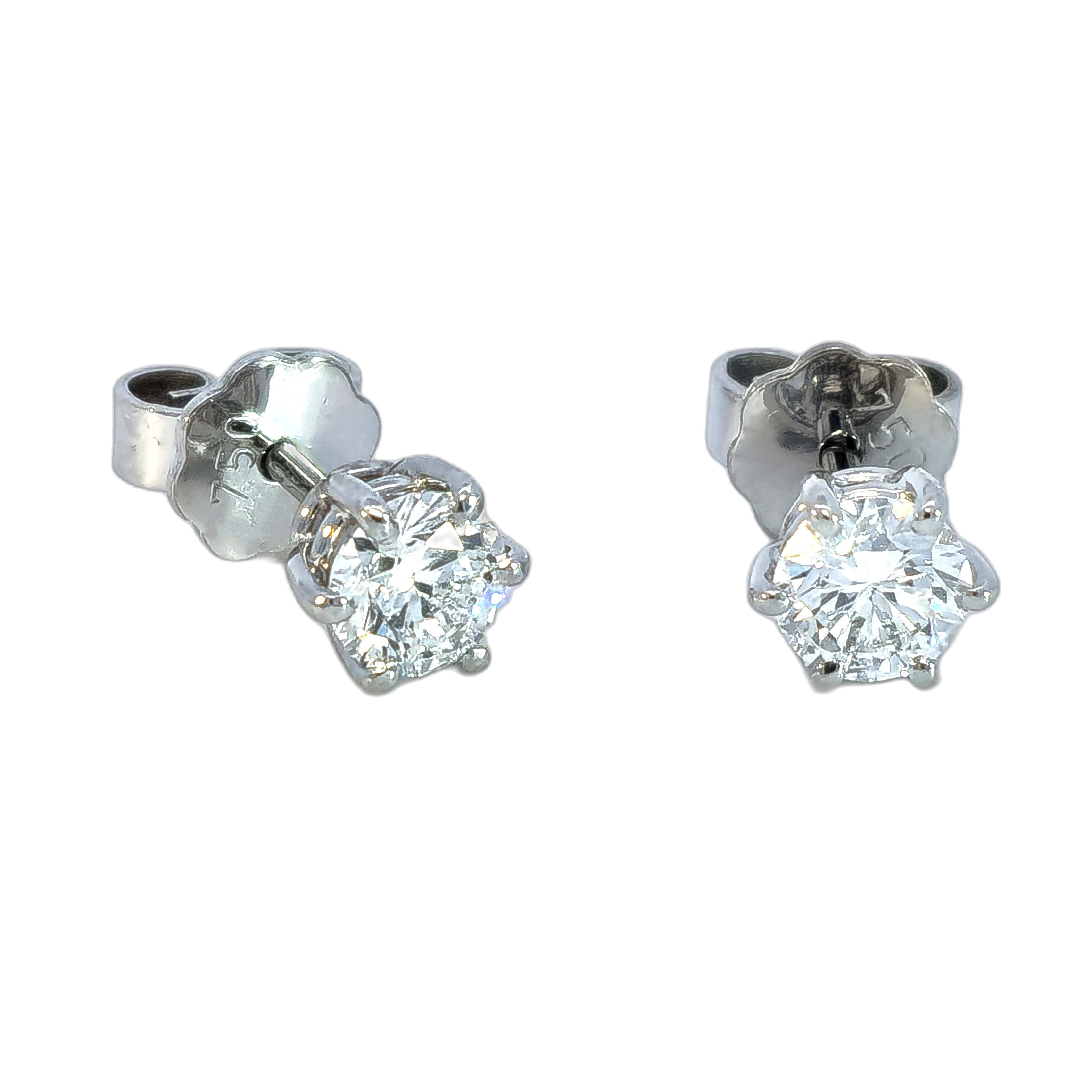 Webgoldschmied Paar Ohrstecker Ohrstecker 750 Weißgold mit 2 Diamanten Lupenrein (IF) feines ...