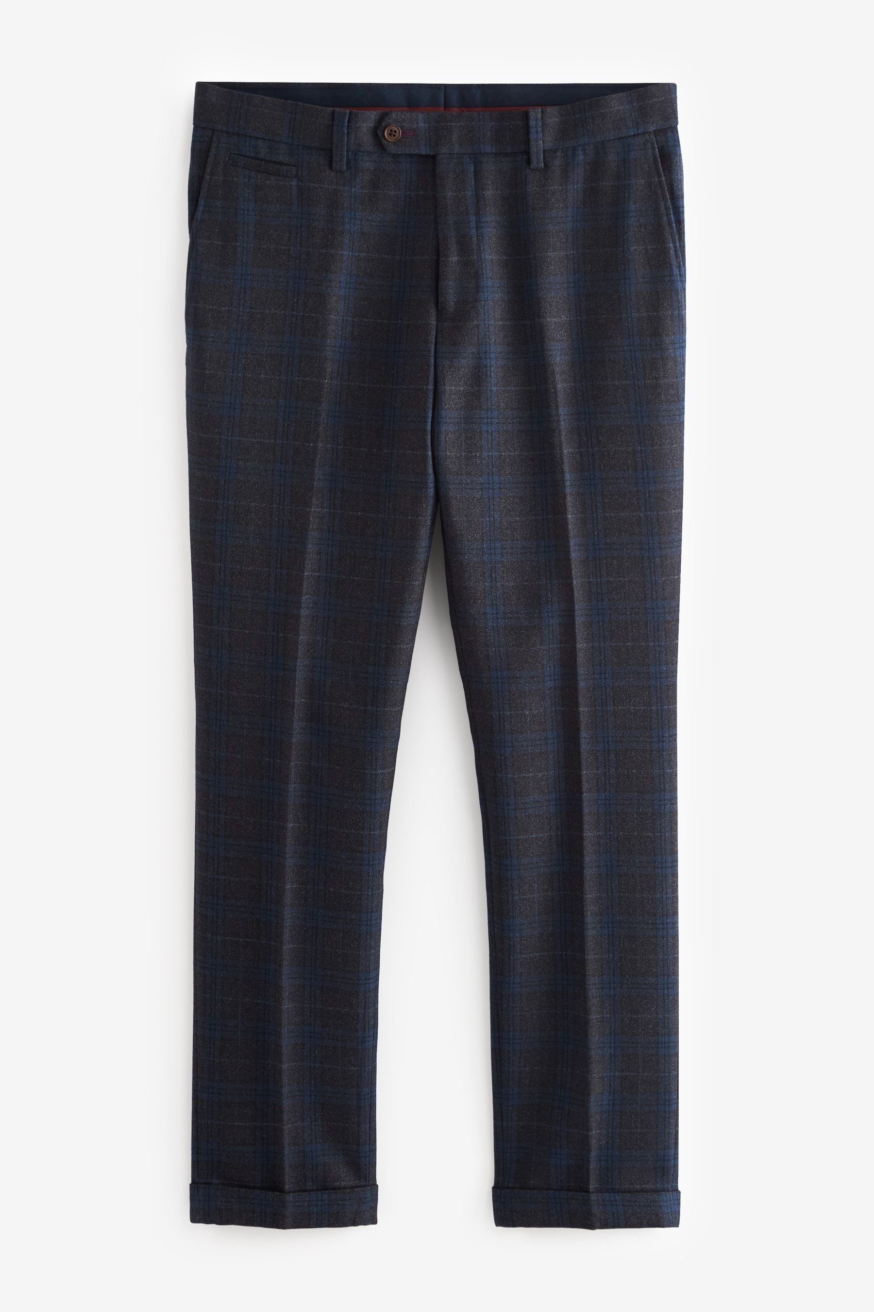 Next Anzughose Karierter Anzug Mit Besatz Skinny Fit Hose 1 Tlg