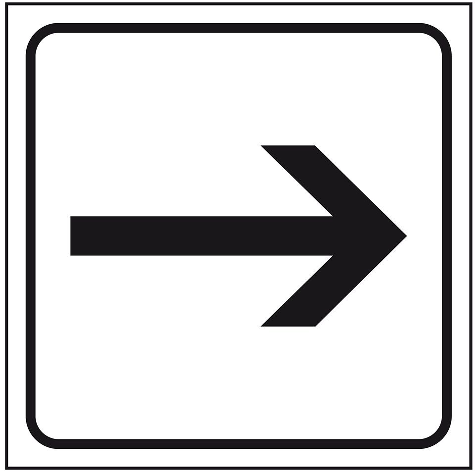 König Werbeanlagen Hinweisschild Standard Piktogramm Richtungspfeil,weiß/schwarz,Folie,selbstkl.