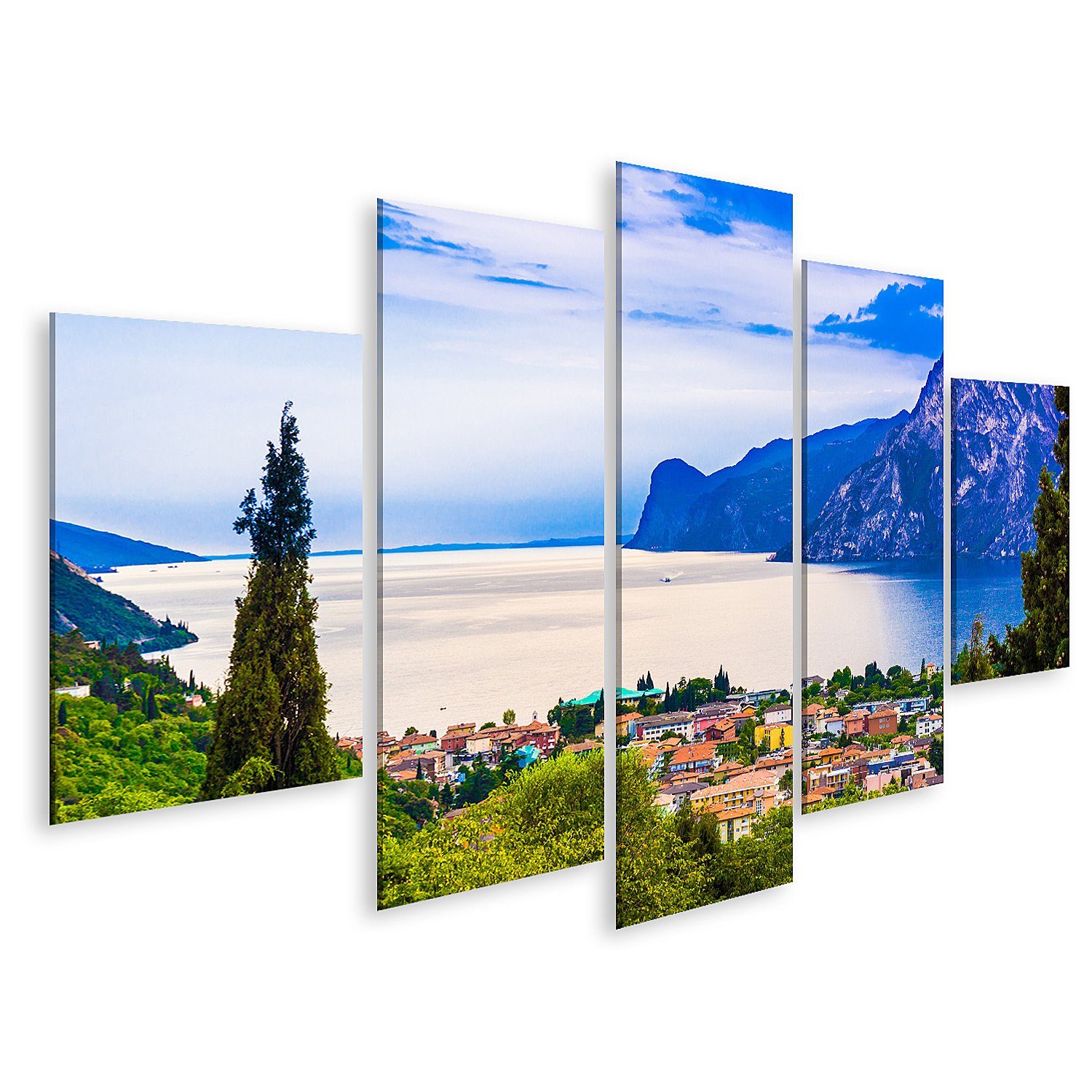 islandburner Leinwandbild Bild auf Leinwand Riva Del Garda Bergsee Lago Di Garda Wandbild Poster