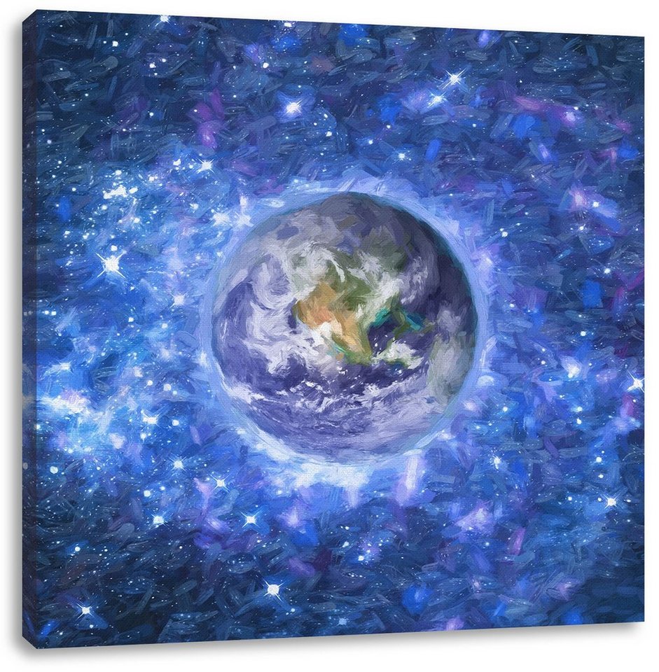Pixxprint Leinwandbild Planet Erde Im Weltraum Kunst Planet Erde Im