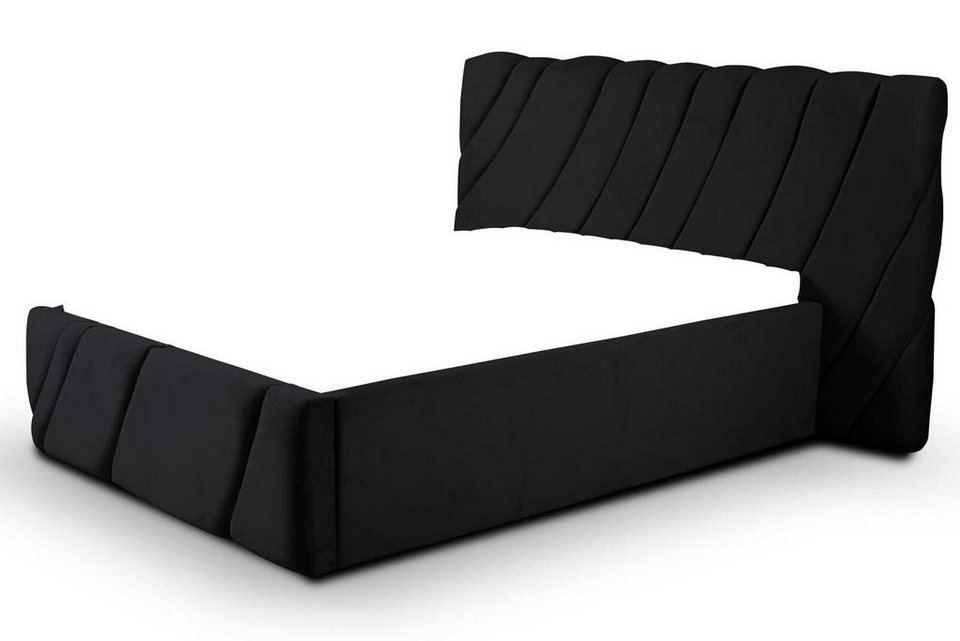 Jvmoebel Bett Luxus Schlafzimmer Bett Doppelbett Schwarz Holz Polster