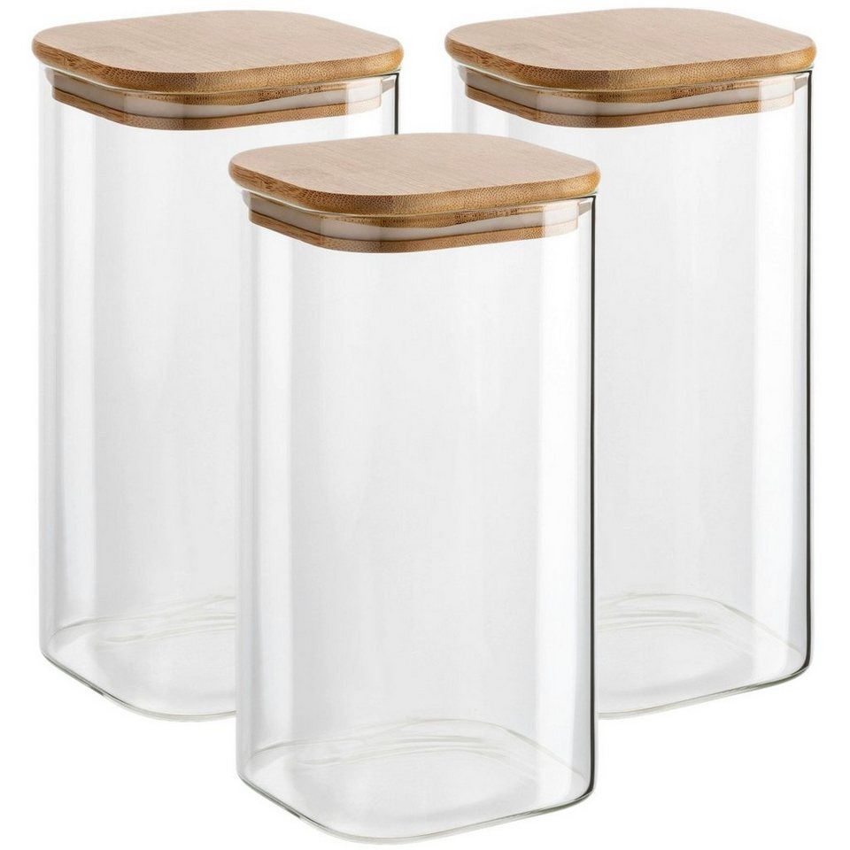 Gouveo Vorratsglas Vorratsgläser Aus Borosilikatglas Quadrat Mit