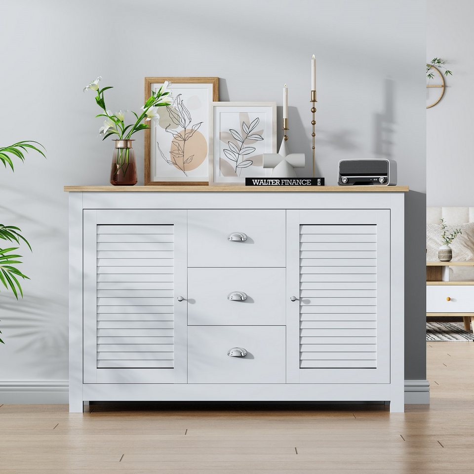 Ideasy Sideboard Chest Of Drawers Sideboard 2 Doors And 3 Drawers
