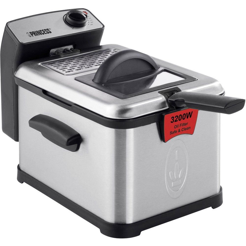 Princess Kaltzonenfritteuse 3200 W Große 3ltr Fritteuse Pommes