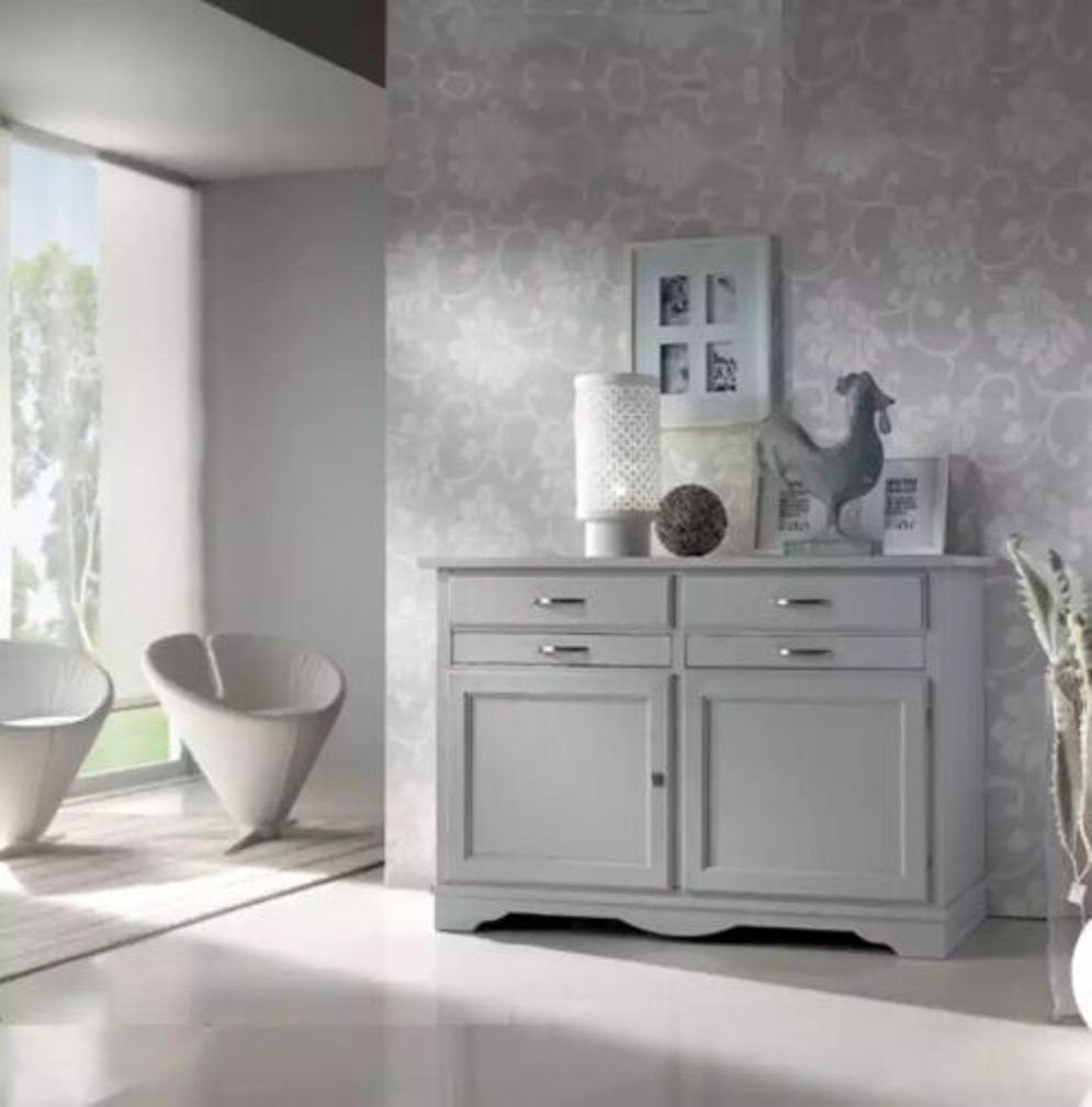 Jvmoebel Sideboard Grau Sideboard Klassischer Schrank Massivholz Möbel