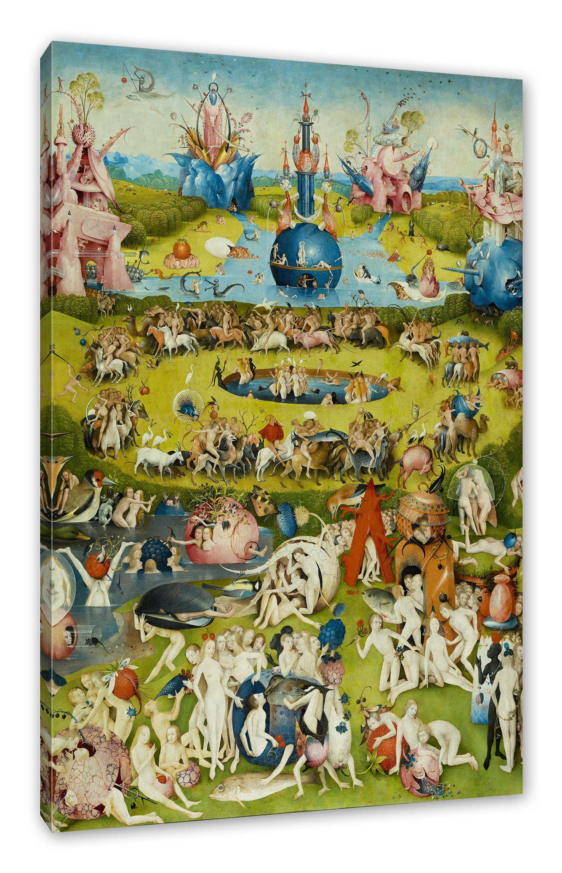 Pixxprint Leinwandbild Hieronymus Bosch - Der Garten der Lüste IV, Hieronymus Bosch - Der Garten ...