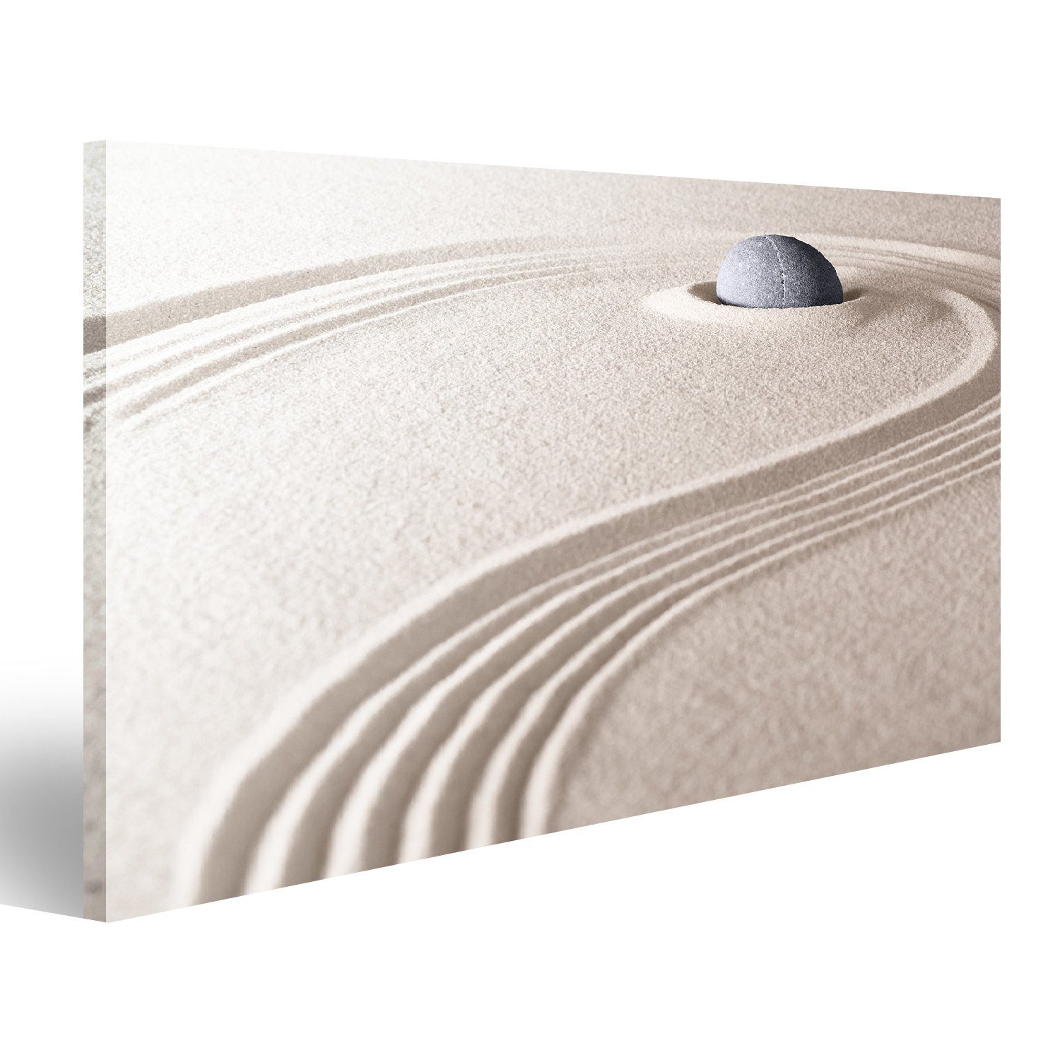 islandburner Leinwandbild »Bild auf Leinwand Zen Stein Und Sand Garten Konzept Für Entspannung ...