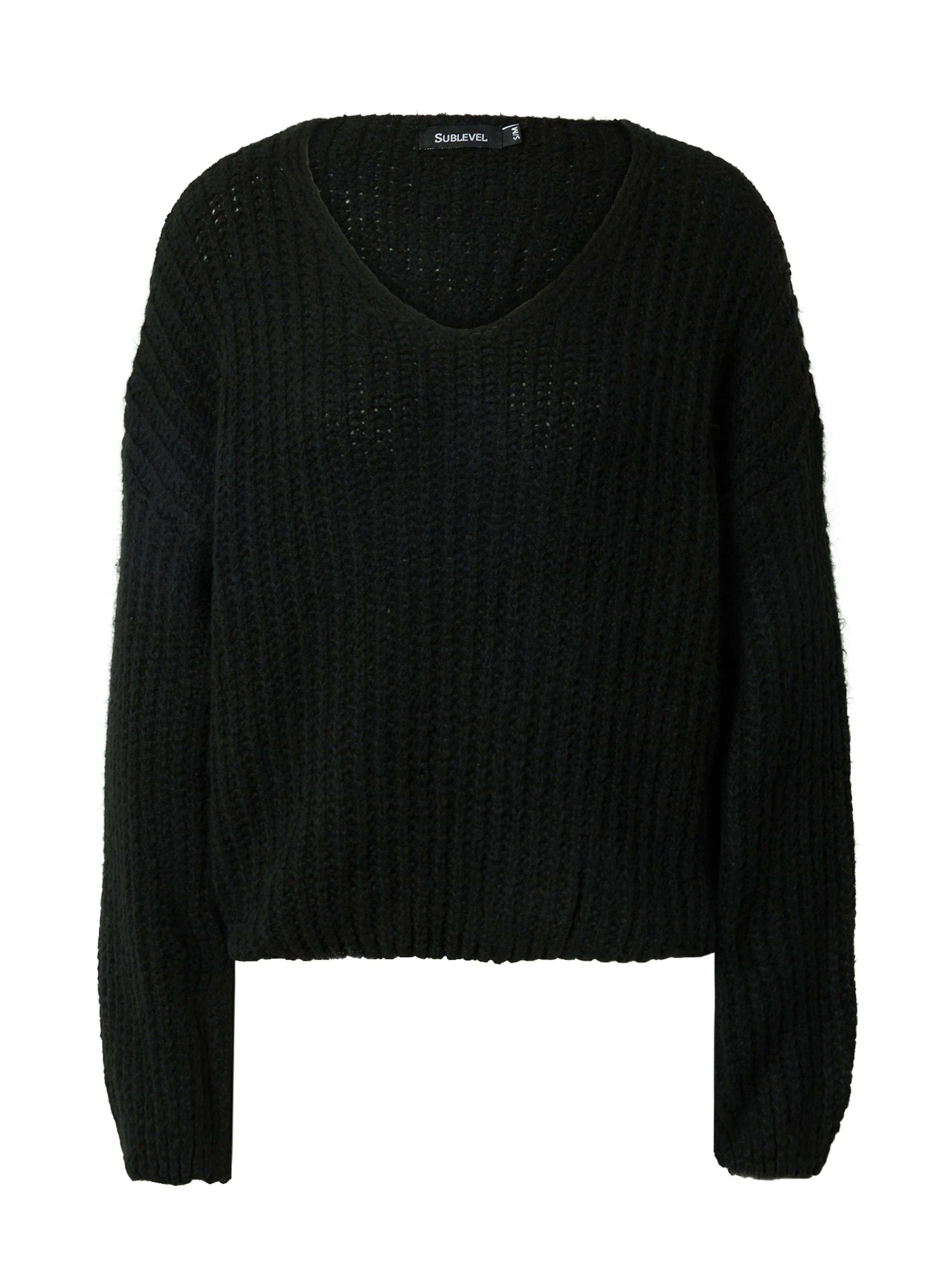 Sublevel Strickpullover 1 Tlg Plainohne Details Überschnittene Schulter