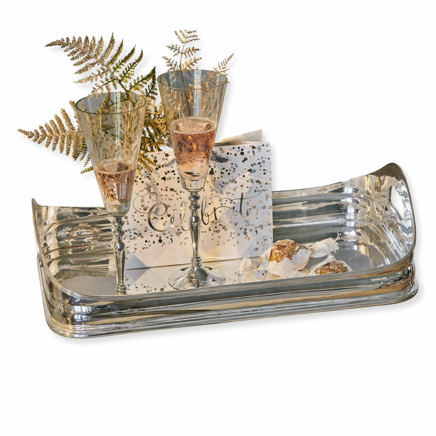 Mirabeau Tablett Tablett Hayden silber, Messing