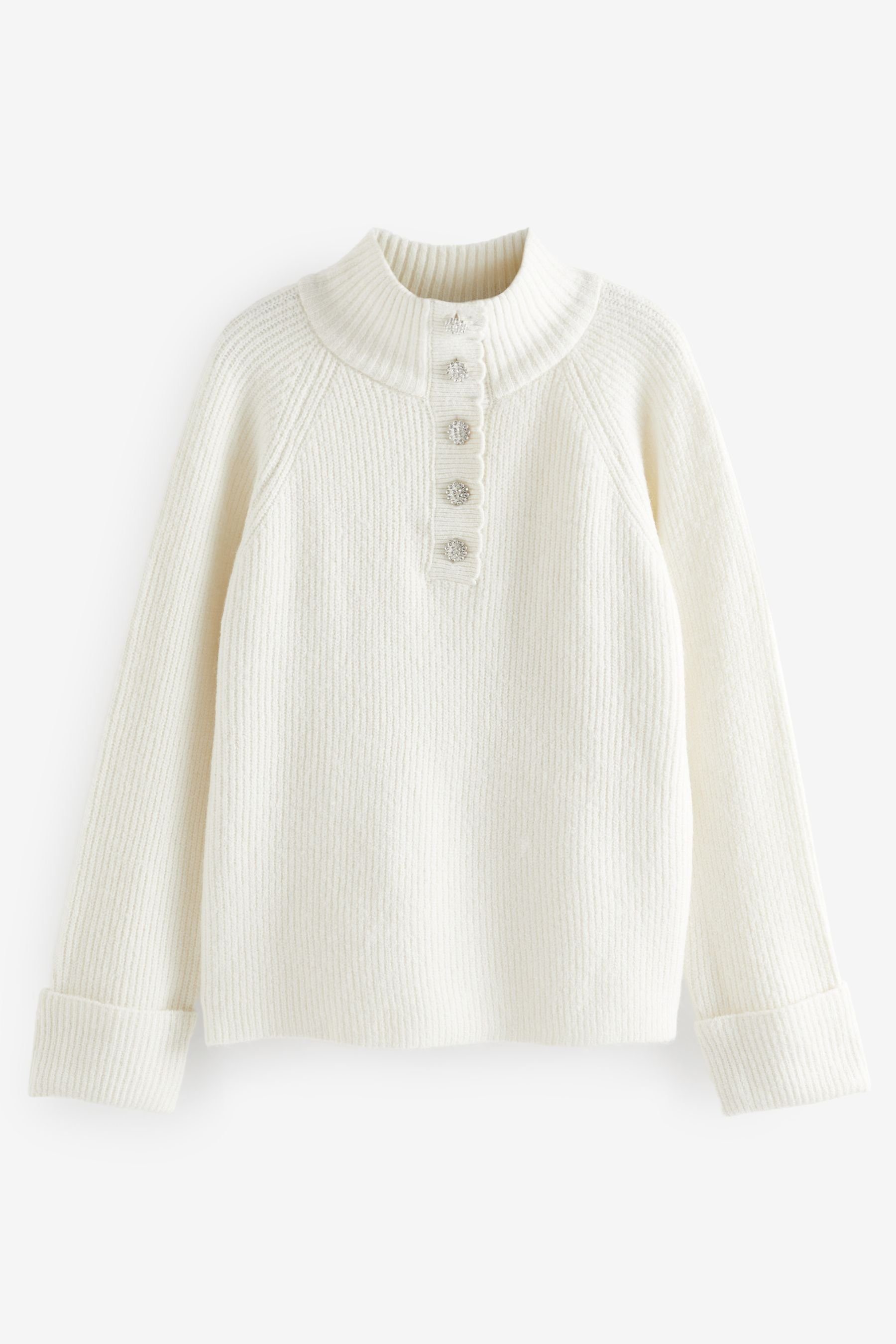 Next Stehkragenpullover Gerippter Stehkragenpullover Mit Zierknöpfen 1