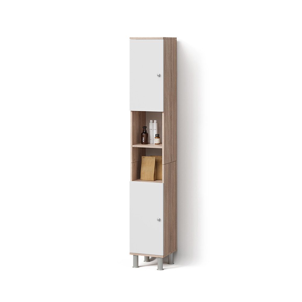 Livinity® Hochschrank Fucino Sonomaweiß 30 X 190 Cm