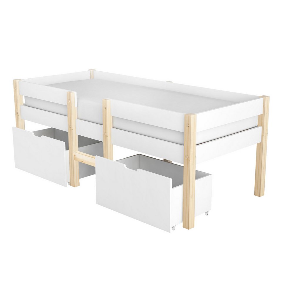 Rutaqian Kinderbett Bett Etagenbett Einzelbett Mit Schublade Und