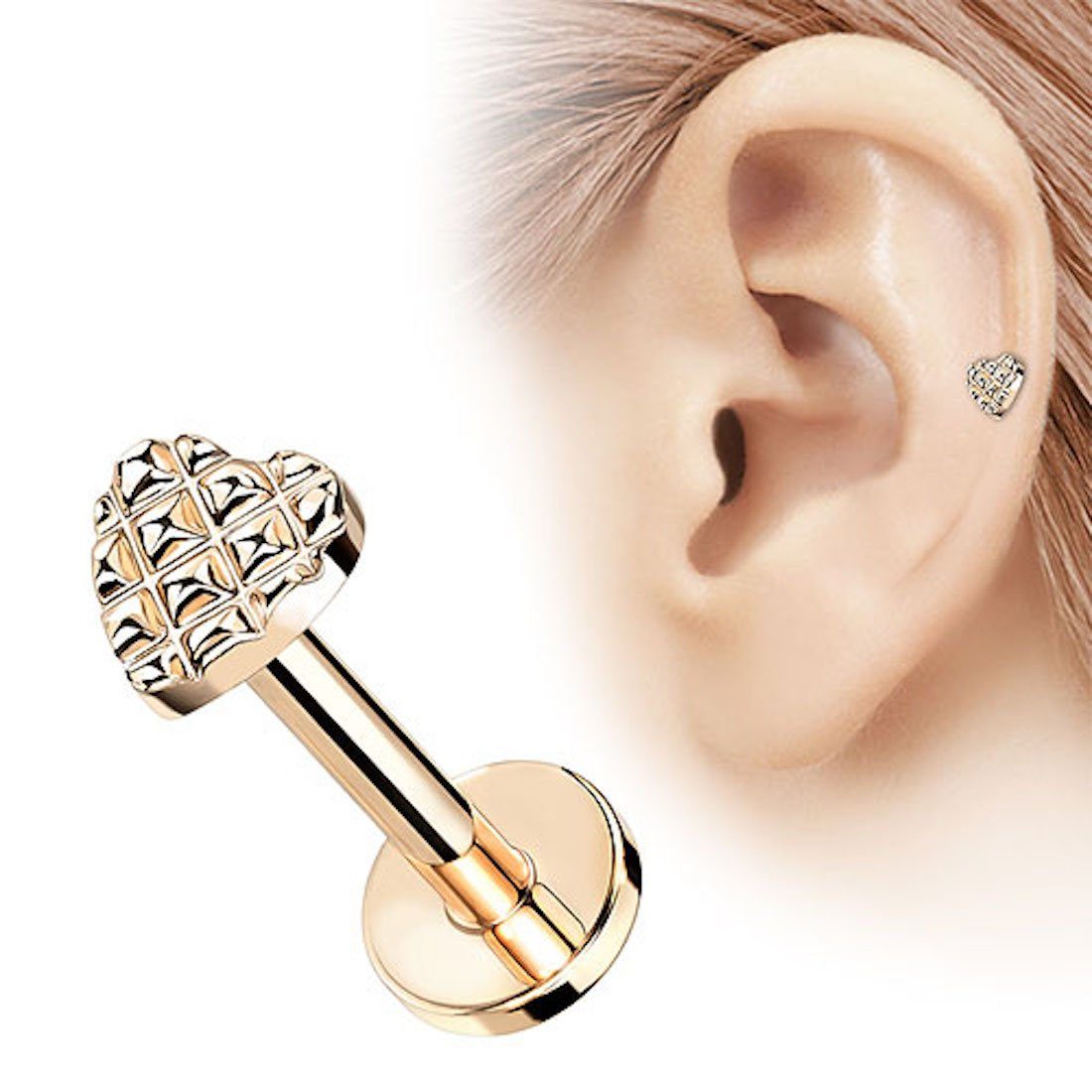 Taffstyle Piercing-Set Tragus Ohr Knorpel Helix Piercing Herz Muster ...