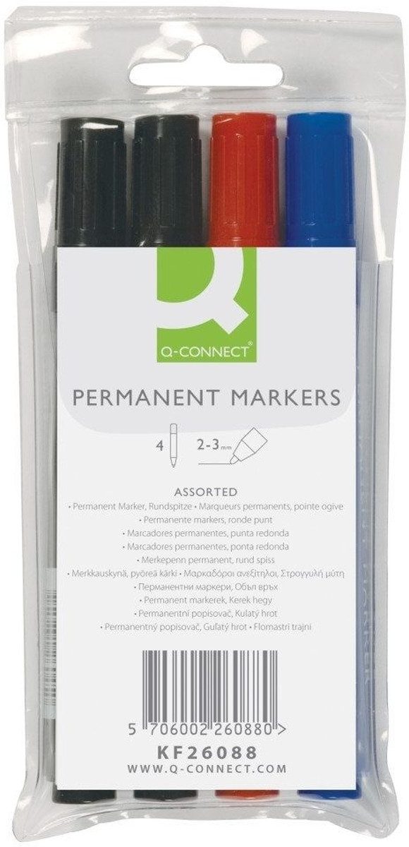 Connect Permanentmarker Permanentmarker Rundspitze 2mm VE=4 Stück (blau ...