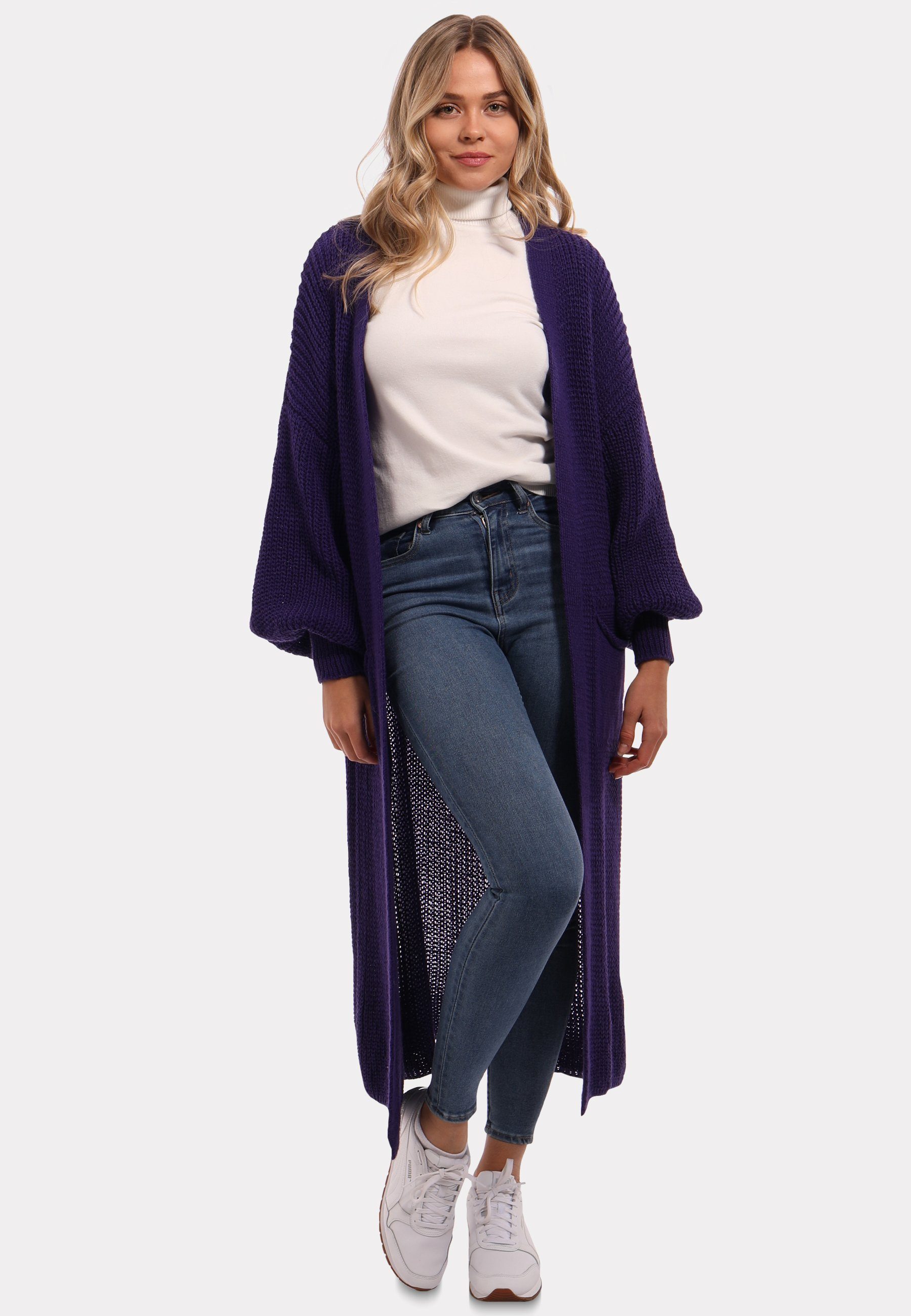 Yc Fashion And Style Strickjacke Basic Strickjacke Cardigan Verschlusslos