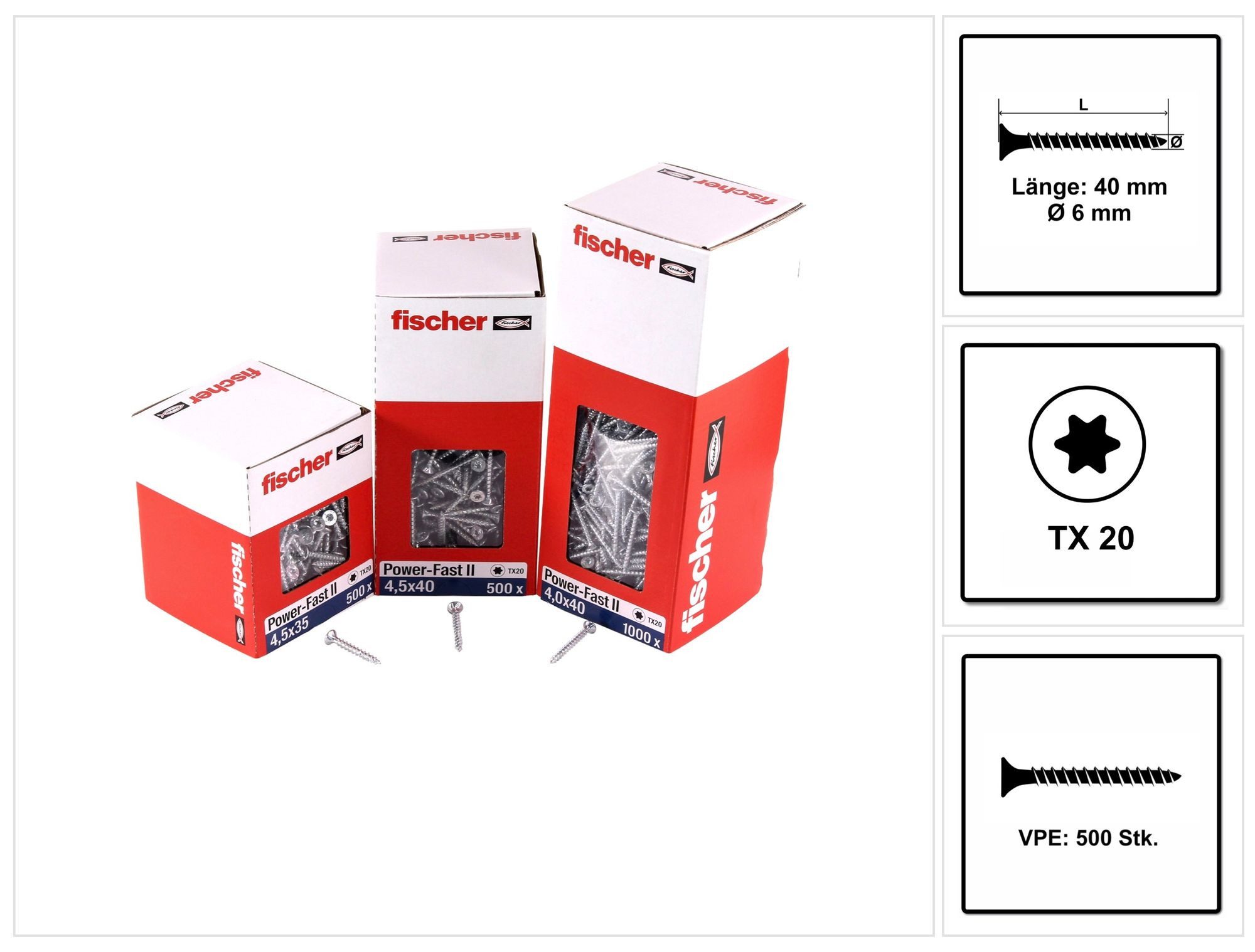 Fischer Befestigungstechnik Spanplattenschraube Power-Fast II FPF II ...