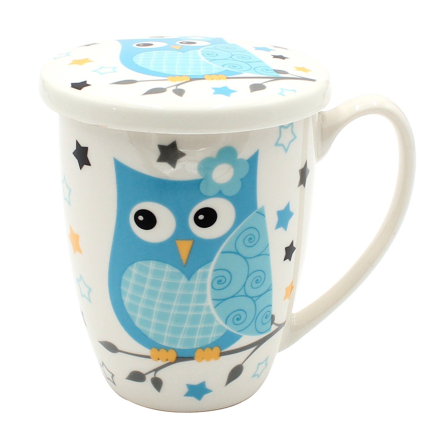 Dekohelden24 Tasse Teetasse / Teebecher aus Keramik inkl. Metallsieb ...
