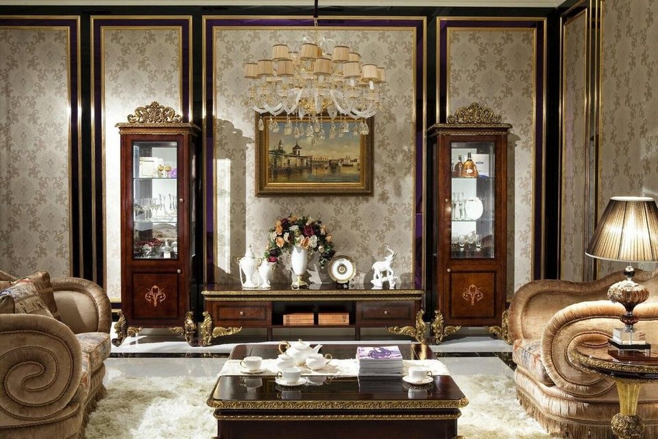 Jvmoebel Wohnzimmer Set Wohnwand Vitrine Konsole Schrankwand