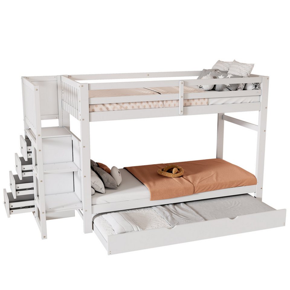 Okwish Etagenbett Kinderbett Holzbett Jugendbett Drei Schlafplätze