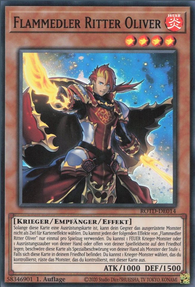 Recollectibles Sammelkarte Yugioh Karte Flammedler Ritter Oliver
