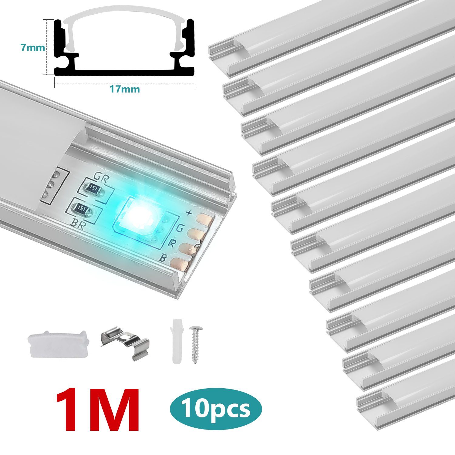 Clanmacy Led Stripe Profil 10x 1m Led Aluminium Profil Leiste Schiene